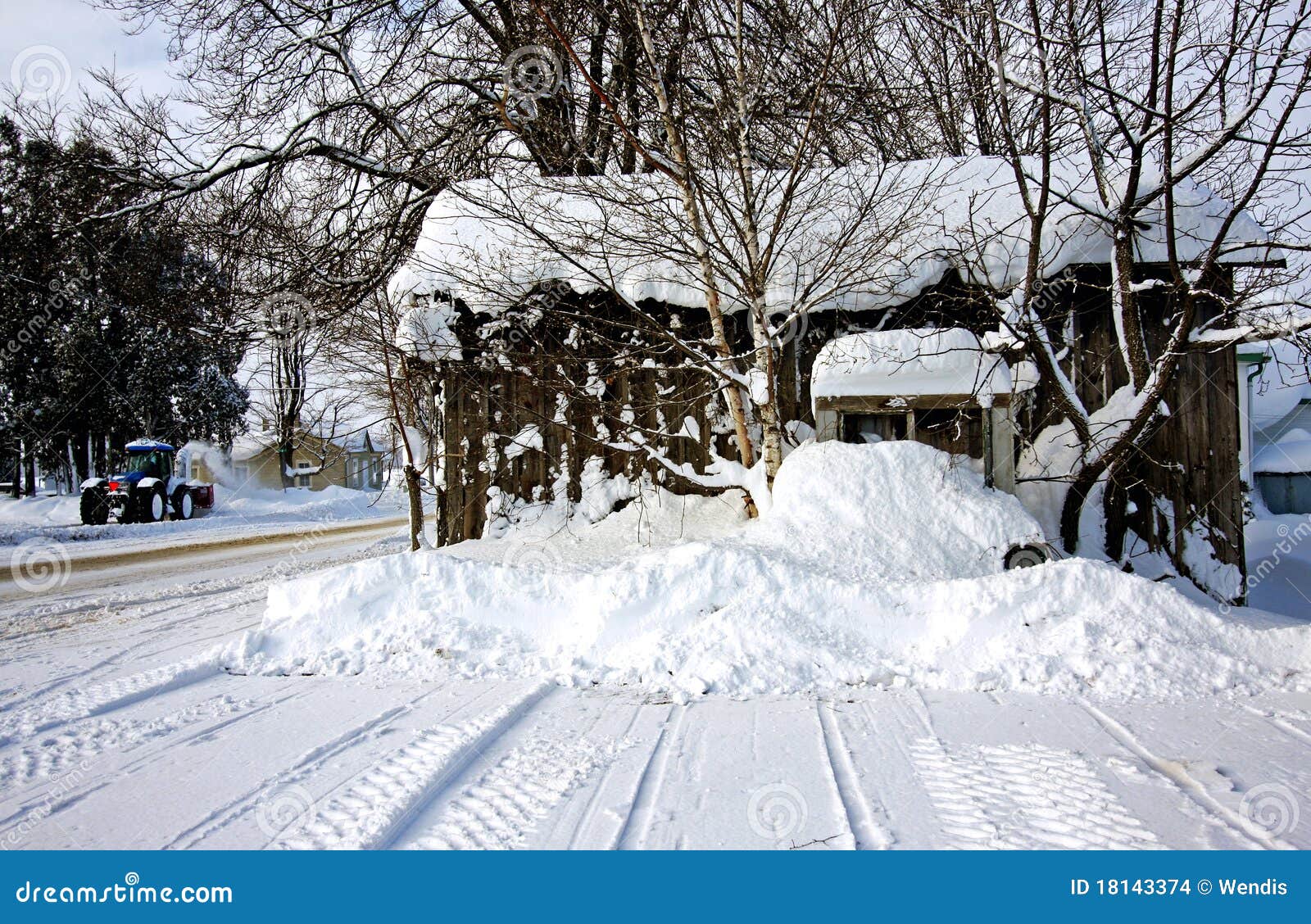 A snow-covered shed stock photo. Image of rural, life - 18143374