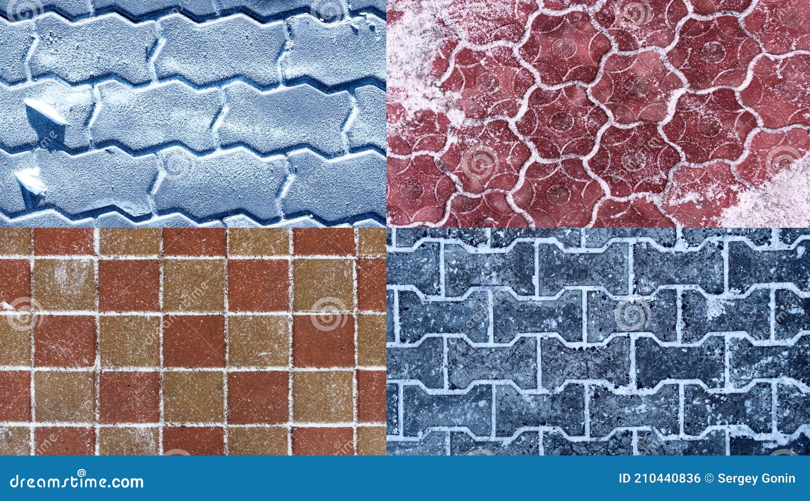 Snow Covered Small Paving Tiles, the Slabs. Winter Pavement Background ...