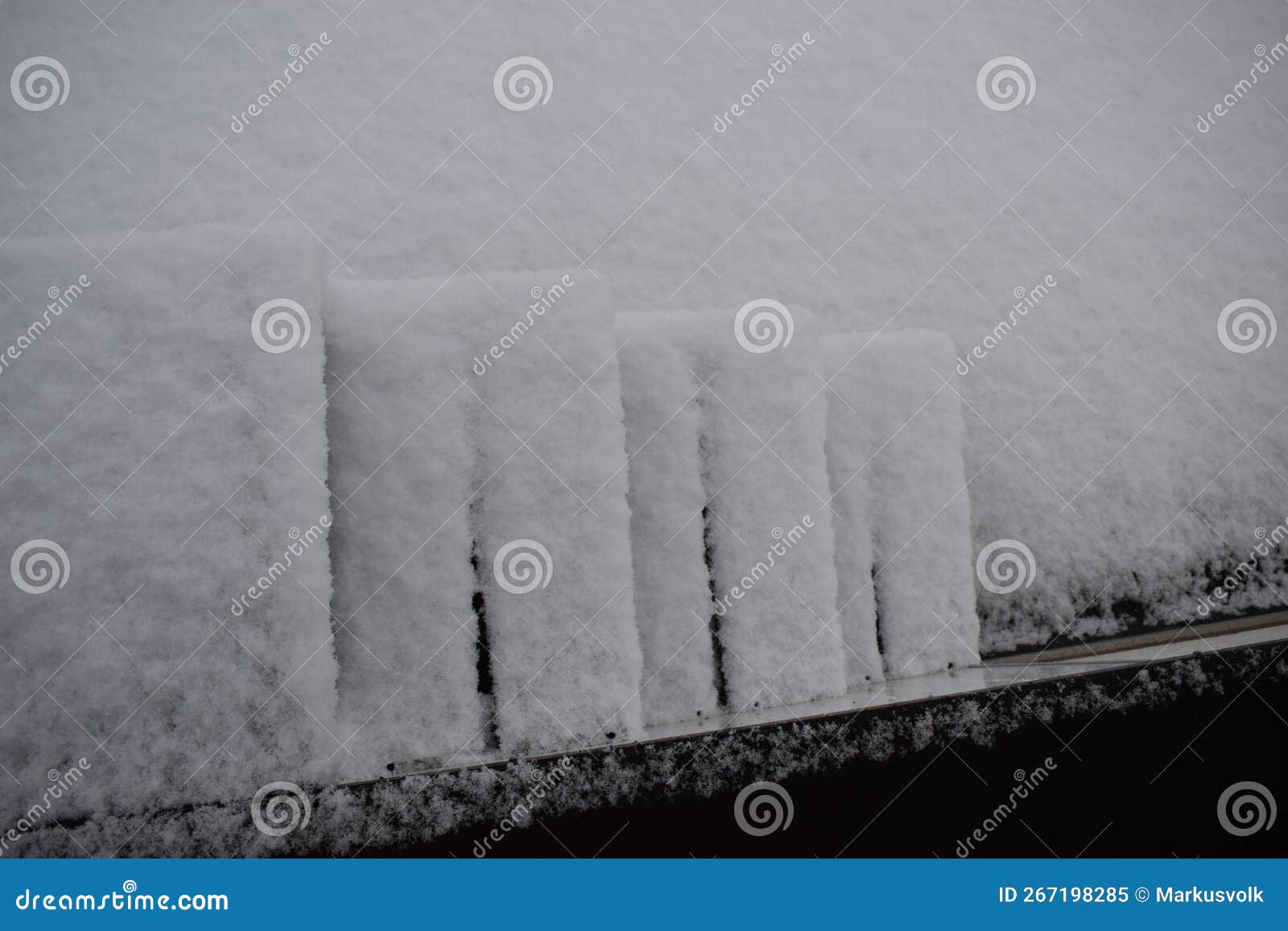 Snow covered stairway stock image. Image of monochrome - 267198285