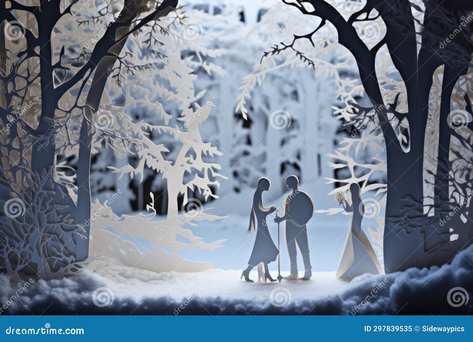 Snow-covered Statues and Monuments - Generative AI Stock Illustration ...