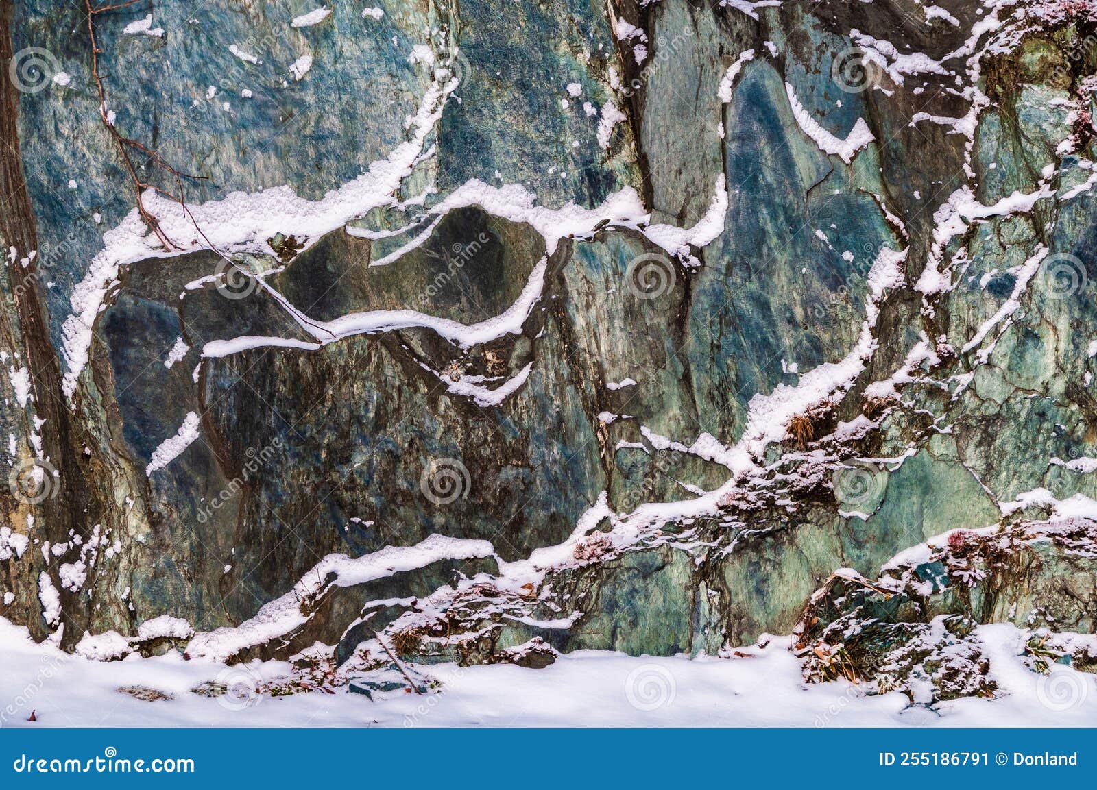 Snow Covered Stone Abstract Stock Image - Image of season, parkland ...