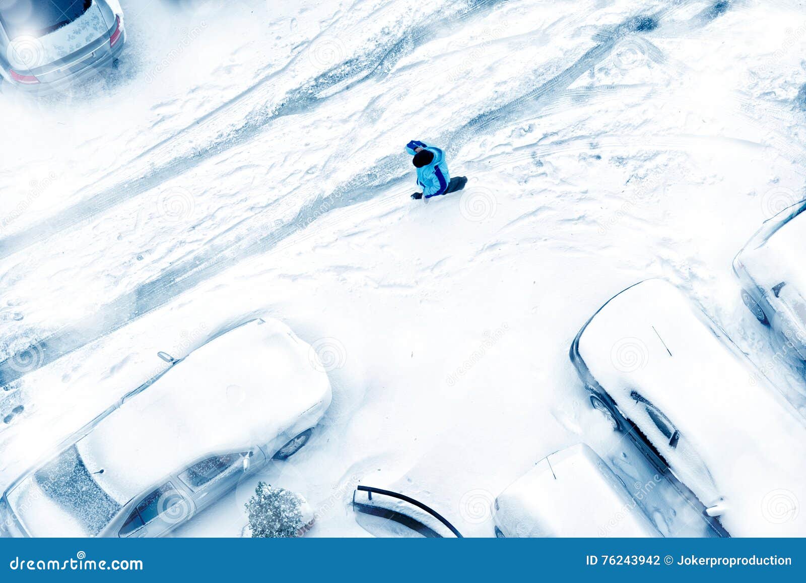 Snow covered street stock photo. Image of walking, forecast - 76243942