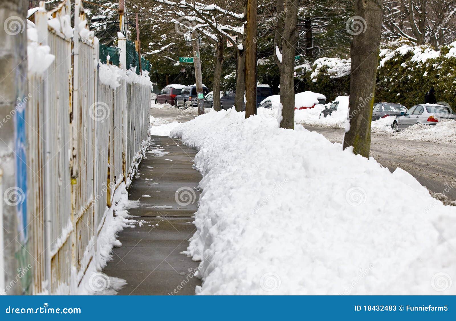 Snow covered streets stock image. Image of estate, residential - 18432483