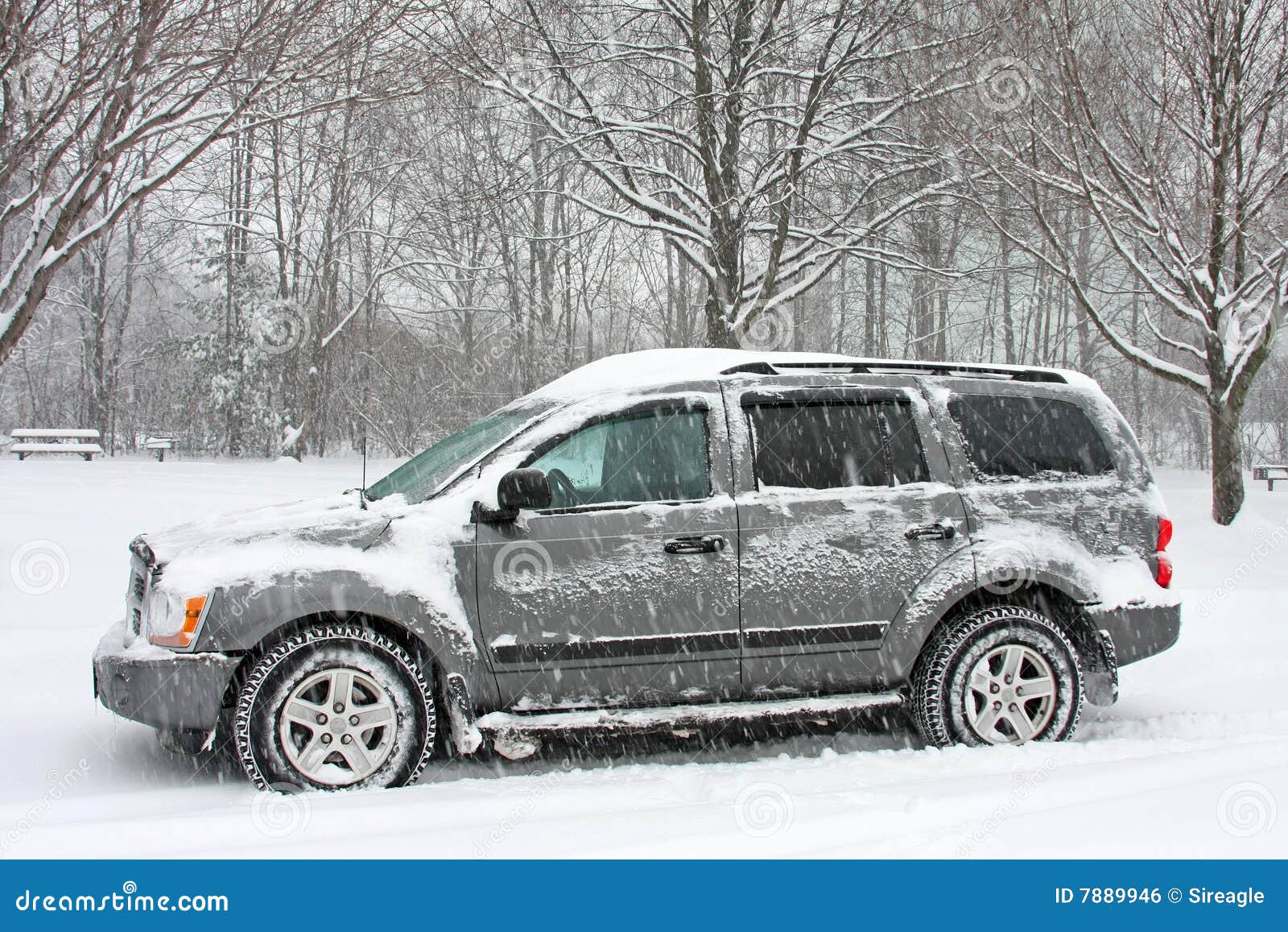 Snow Covered SUV stock photo. Image of covered, snow, transportation ...