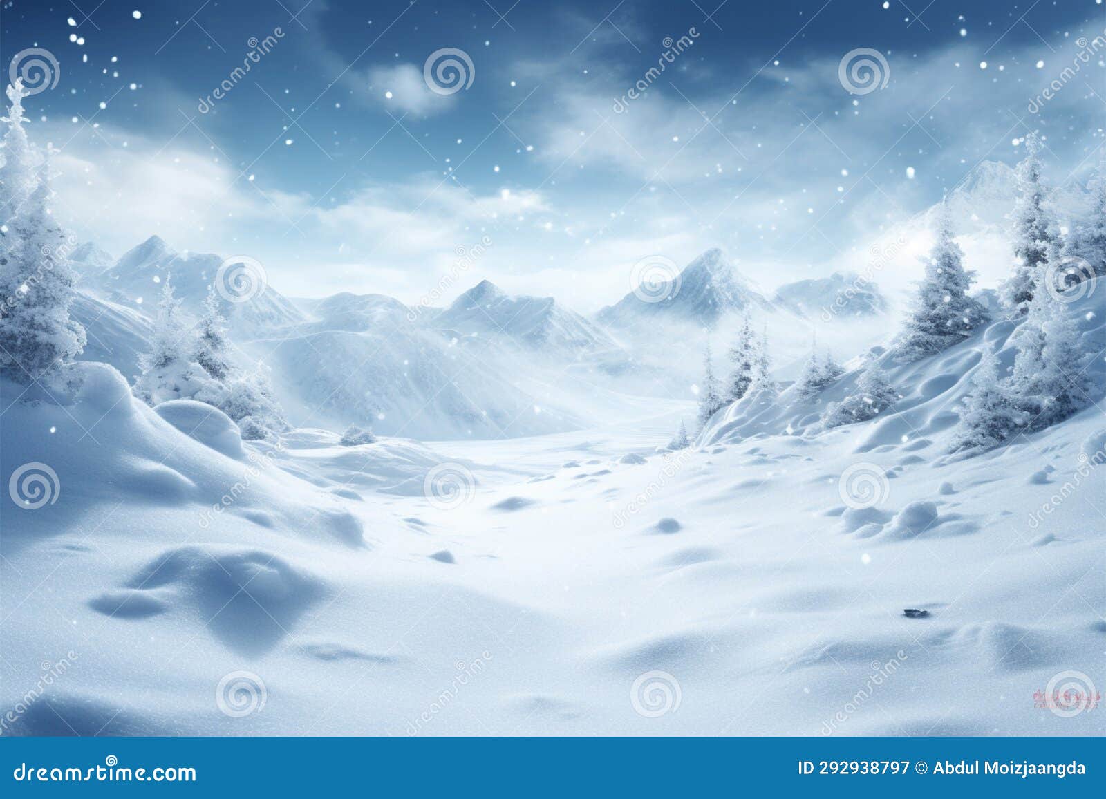 A Snow Covered Terrain Forms a Serene and Peaceful Winter Space Stock ...