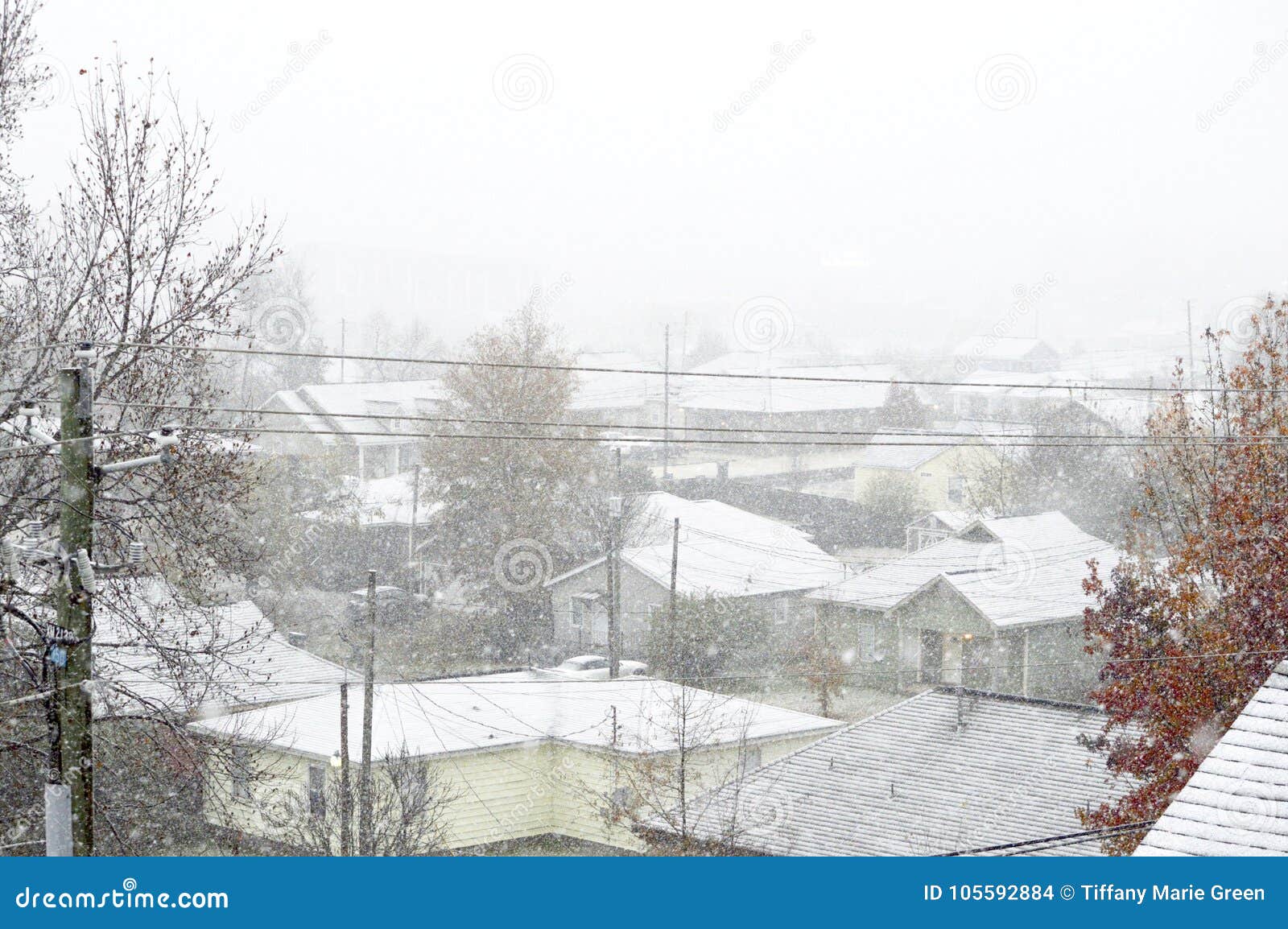 The snow covered town stock photo. Image of snowday - 105592884