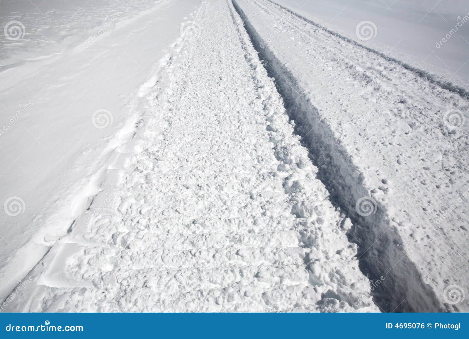 Snow Covered Track in Winter Stock Photo - Image of tire, track: 4695076