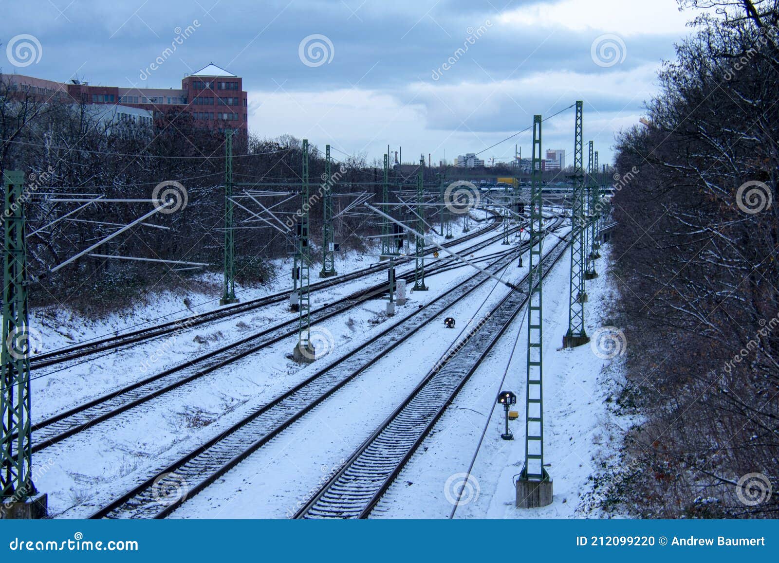 Snow Covered Train Tracks for Deutsche Bahn in Berlin Germany 2021 ...