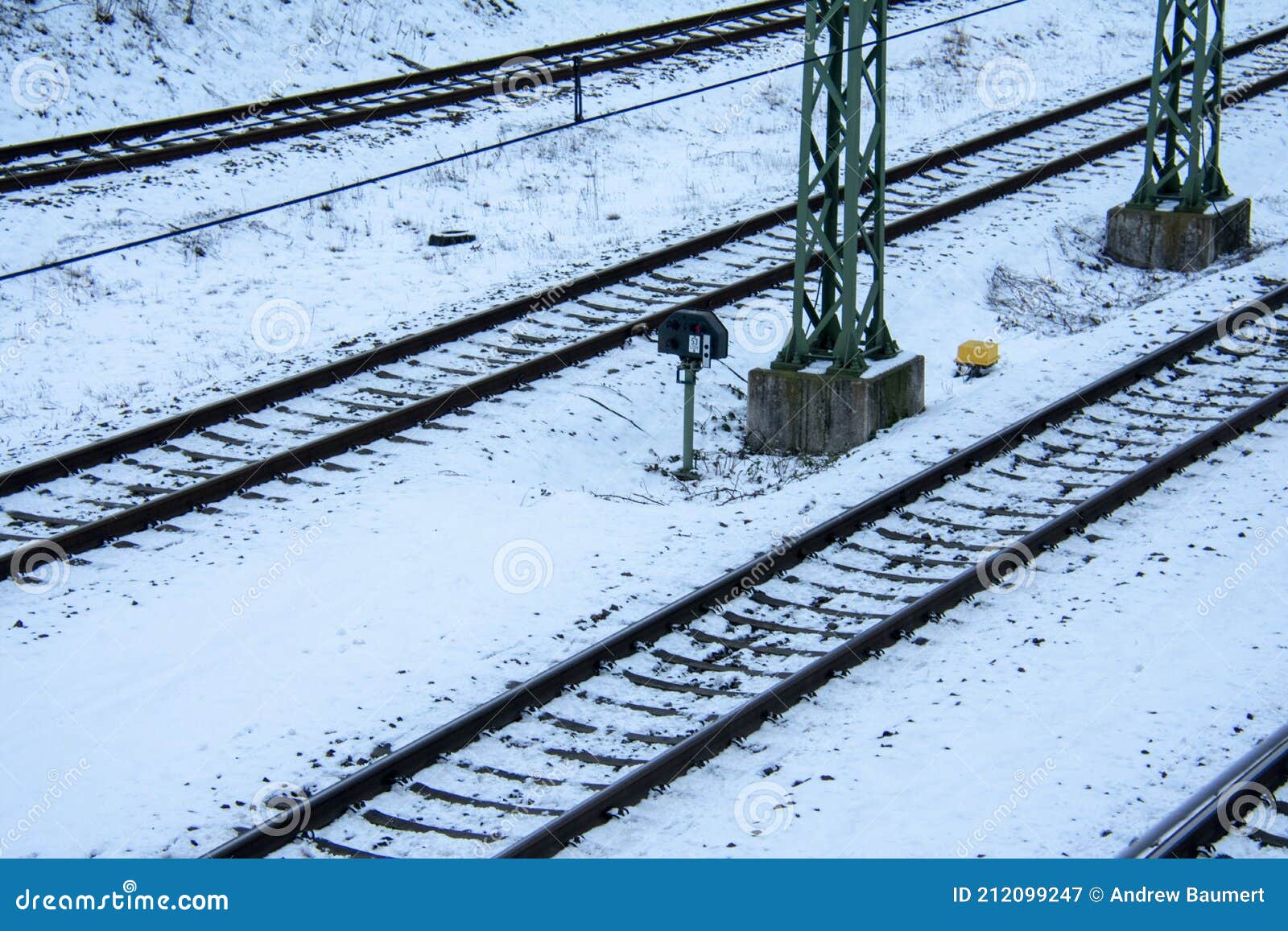 Snow Covered Train Tracks for Deutsche Bahn in Berlin Germany 2021 ...