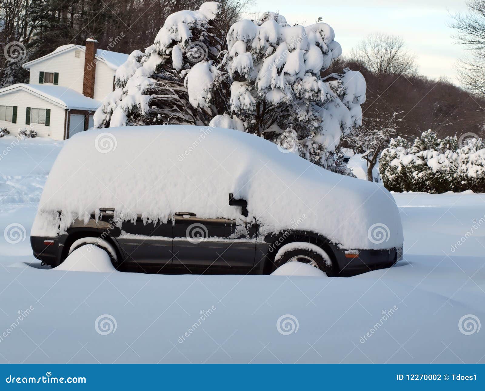 Snow covered vehicle stock photo. Image of vehicle, automotive - 12270002