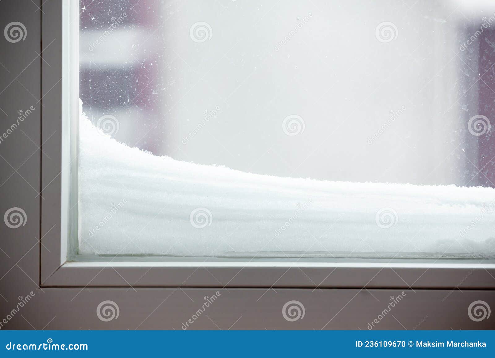 Snow Covered Window in a House after Heavy Snowfall Stock Photo - Image ...