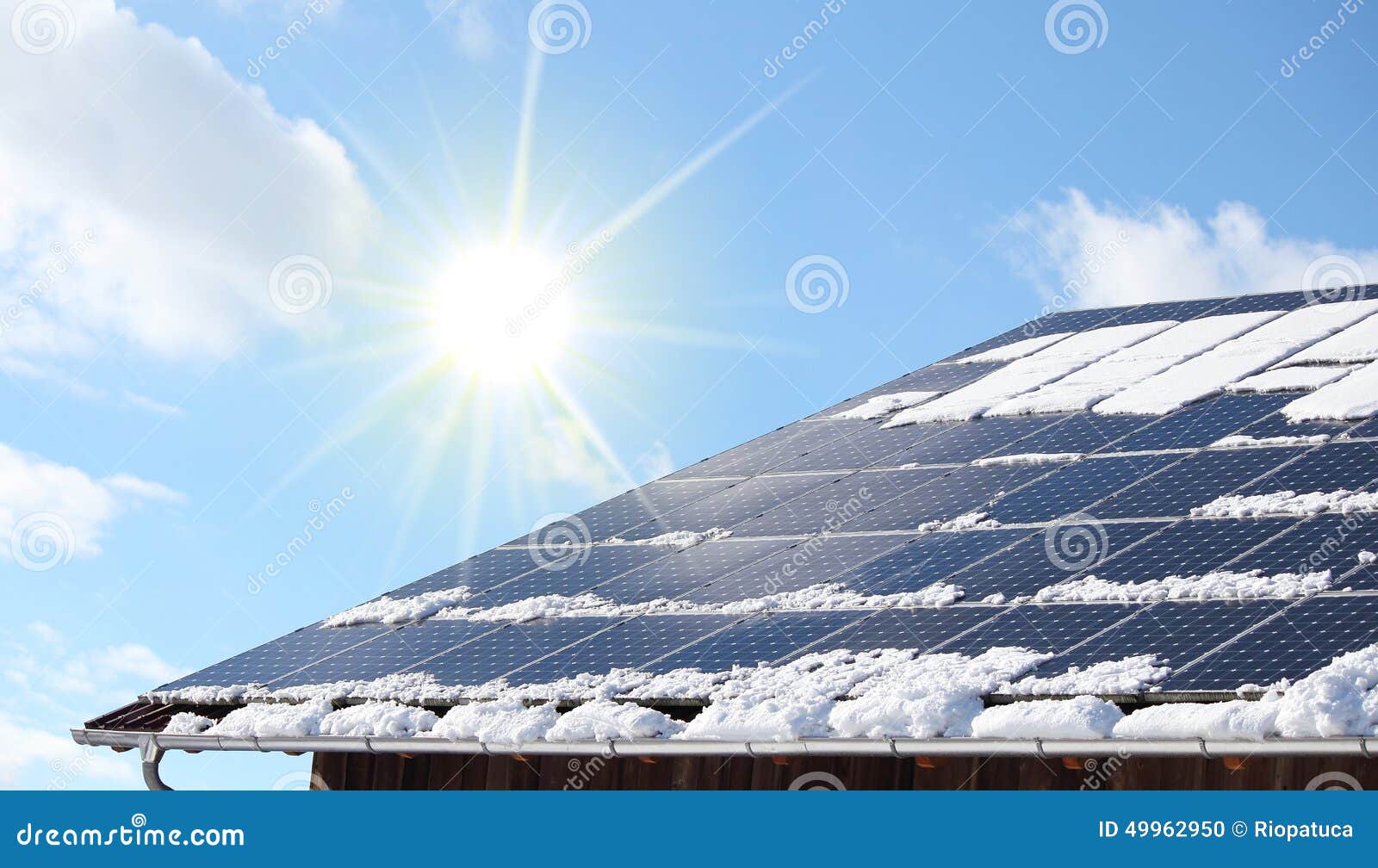 Snow Coverred Photovoltaic System Stock Photo - Image of removal, power ...