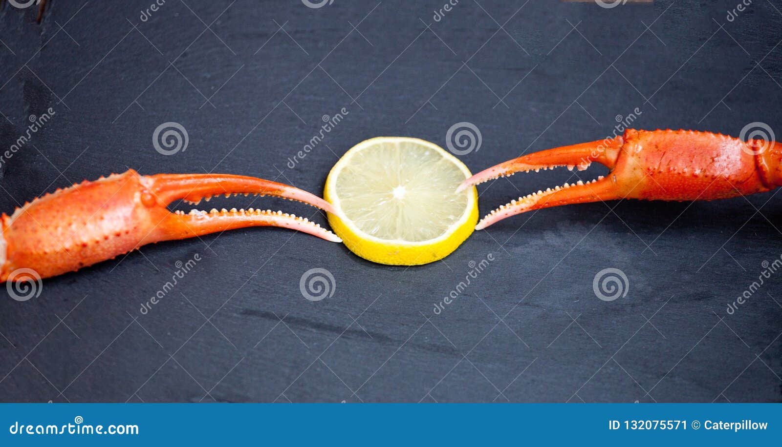 Snow Crab Claw with Lemon on a Table. Selective Focus Stock Image ...