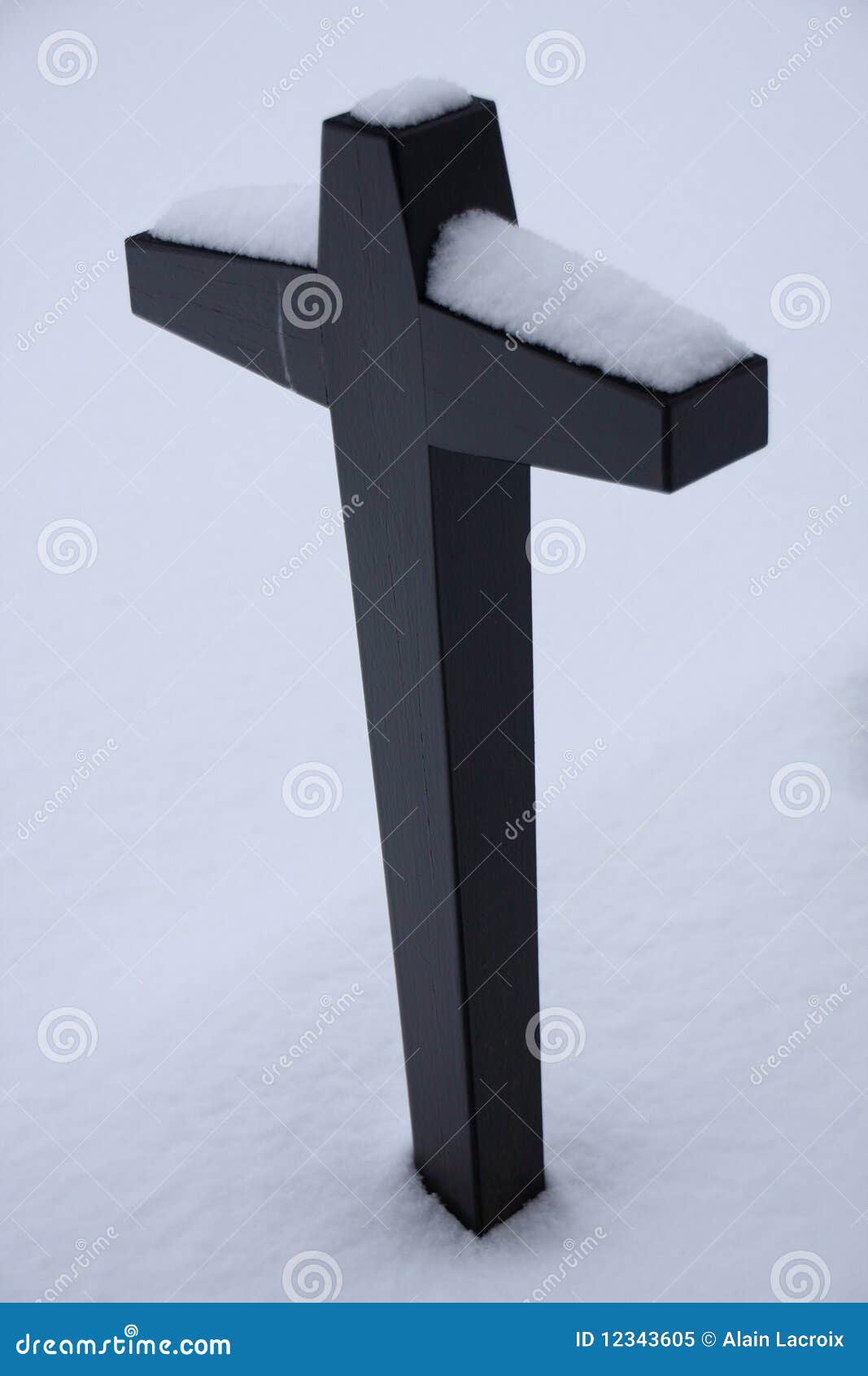 Snow cross stock image. Image of graveyard, depressing - 12343605