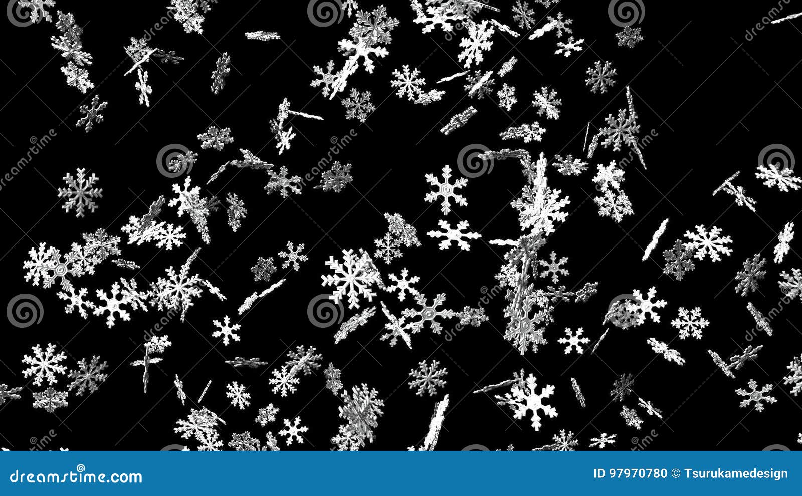 Snow Crystals on Black Background Stock Footage - Video of pattern ...