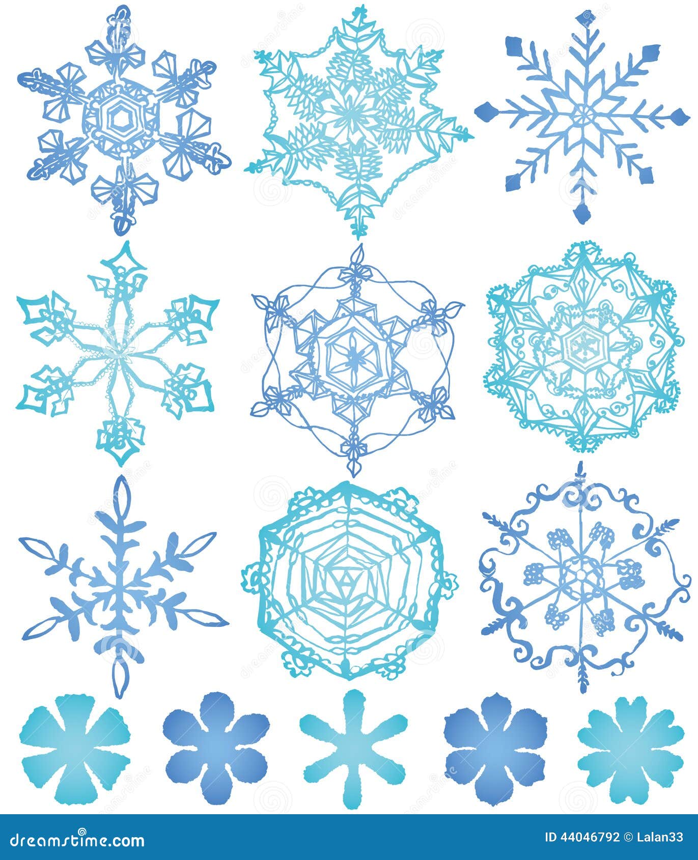 Snow crystals. stock vector. Illustration of snowfall - 44046792