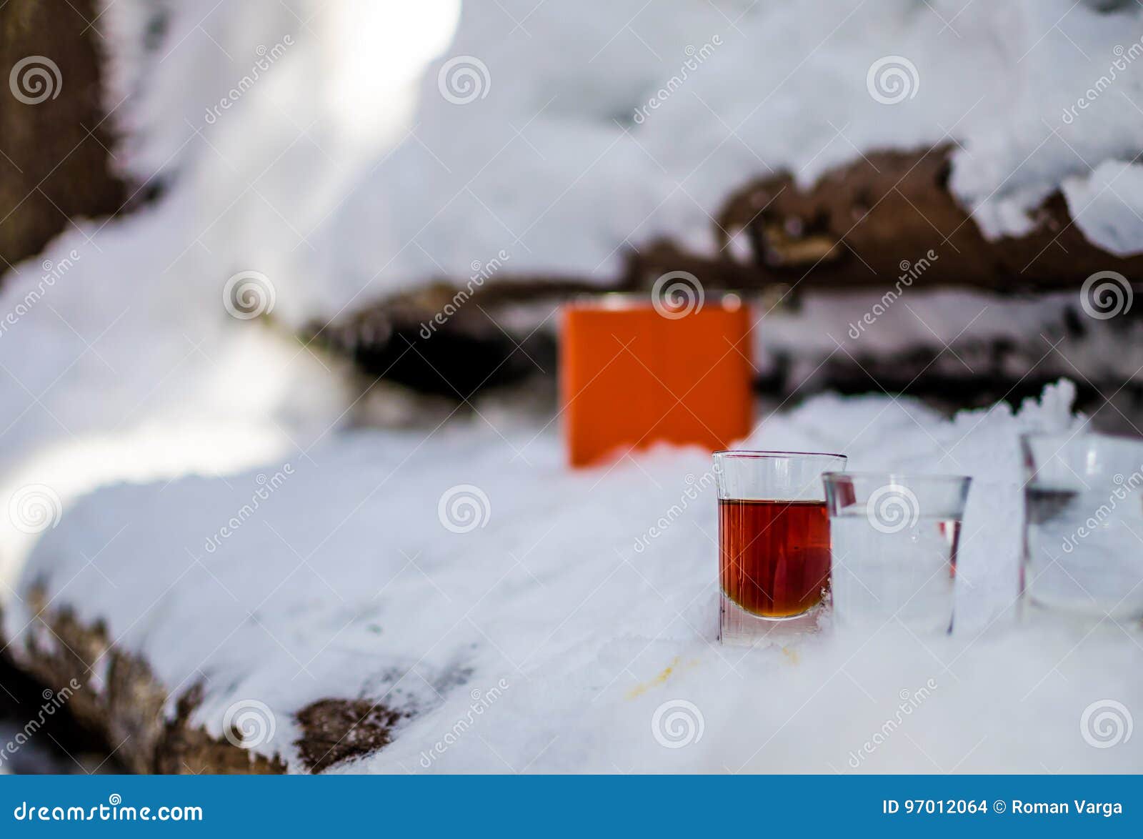 Snow cups stock photo. Image of addict, alcohol, shot - 97012064