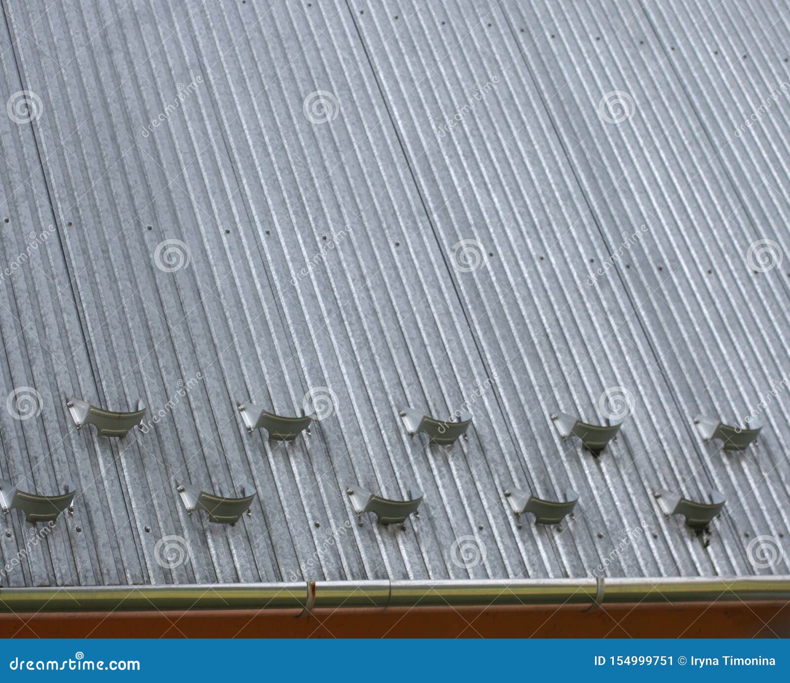 Snow Cutters on the Roof of the House. Roof Snow Retention. Stock Image ...
