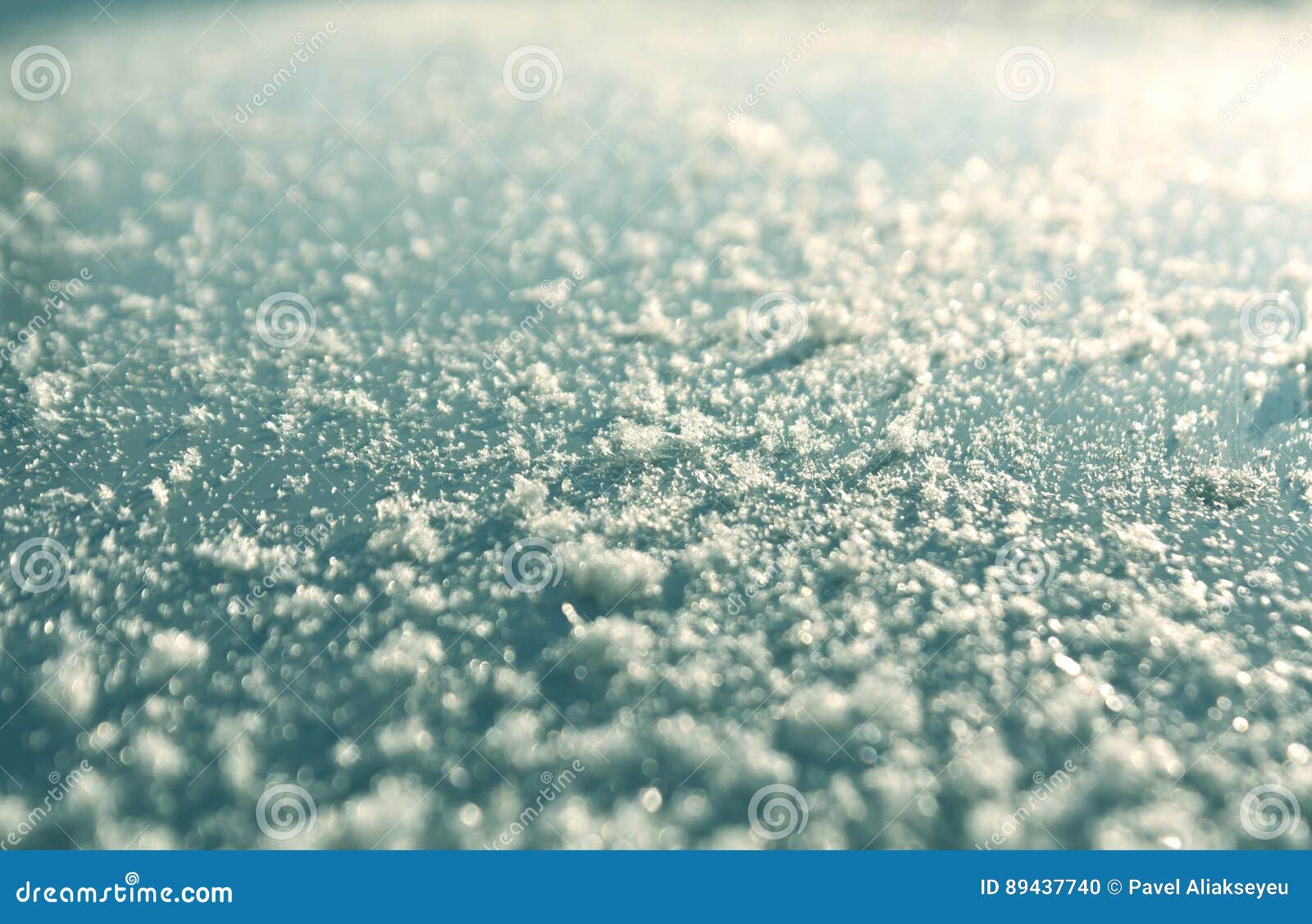 Snow on Cyan Metal Car Surface with Blur Effect. Stock Photo - Image of ...