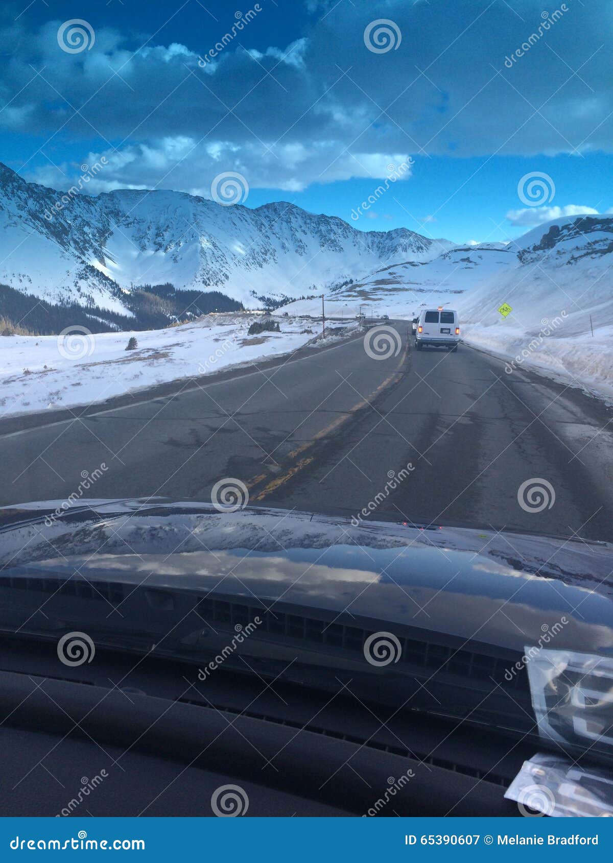 Snow day road trip stock image. Image of trip, mountains - 65390607