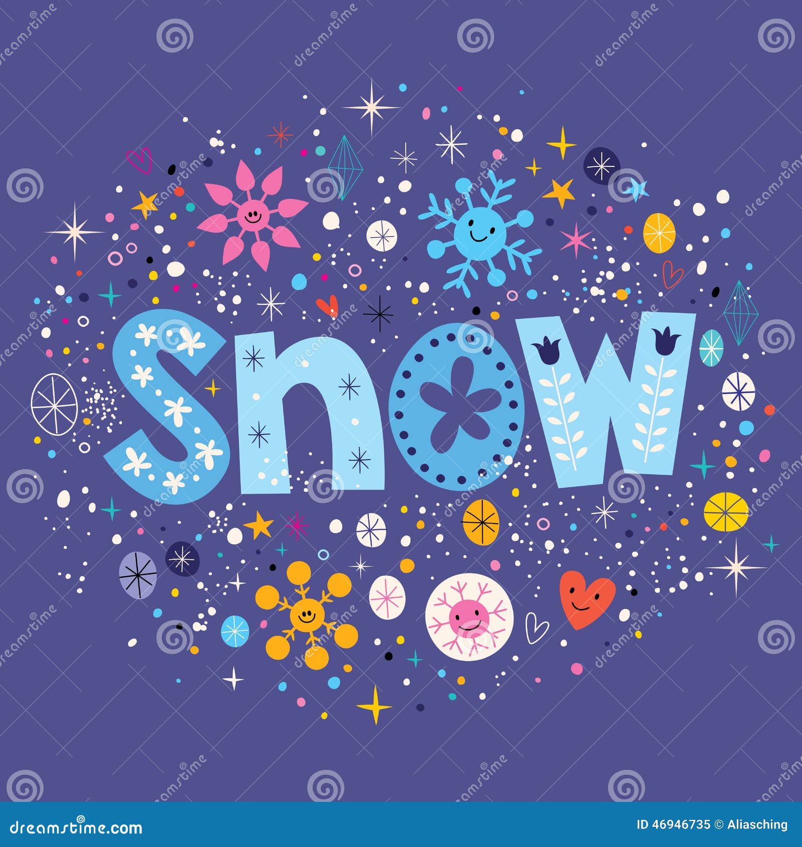 Snow stock vector. Illustration of design, star, kids - 46946735