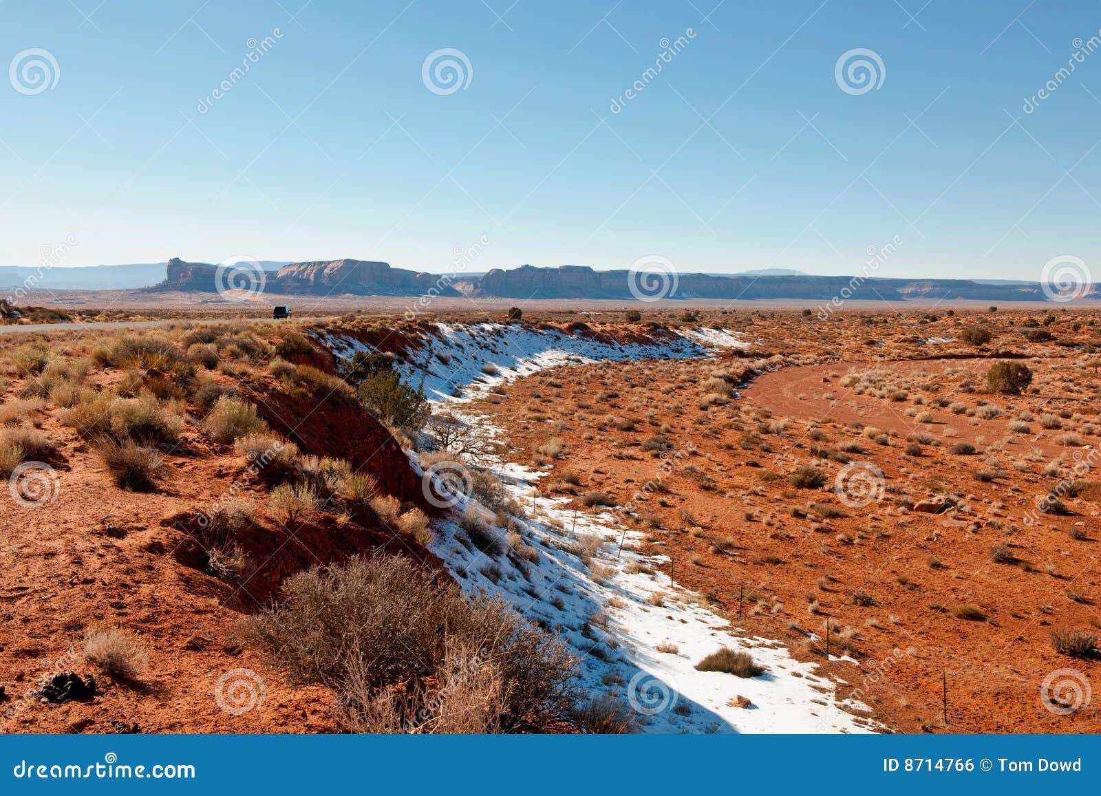 Snow in desert stock photo. Image of arid, rocky, shrubs - 8714766
