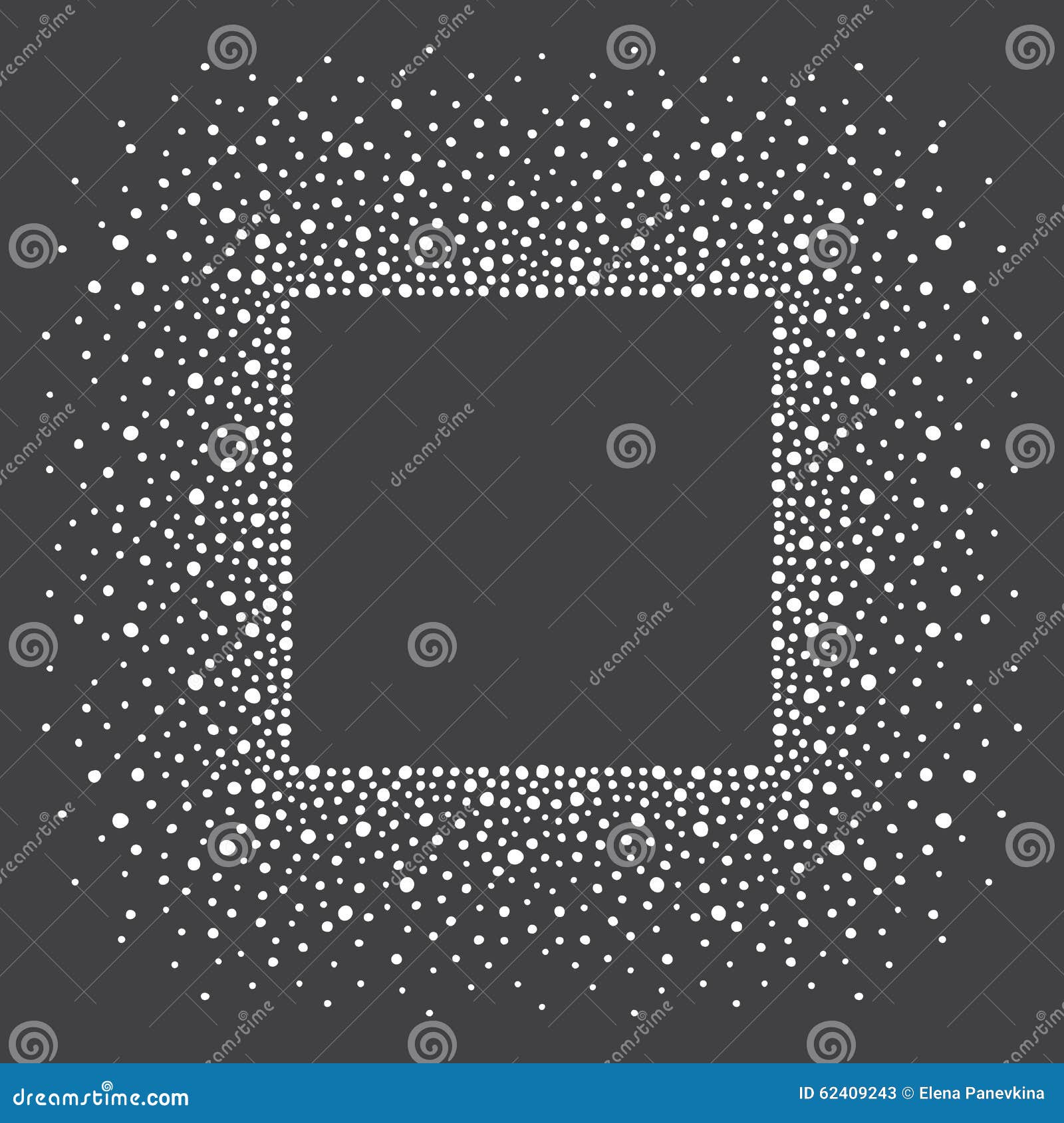 Snow or dots square frame. stock vector. Illustration of graphic - 62409243