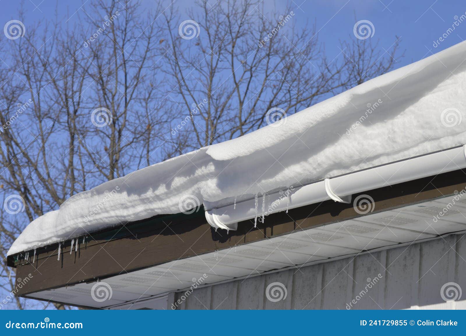 Snow Drift on a Ledge after a Winter Snow Storm Stock Image - Image of ...