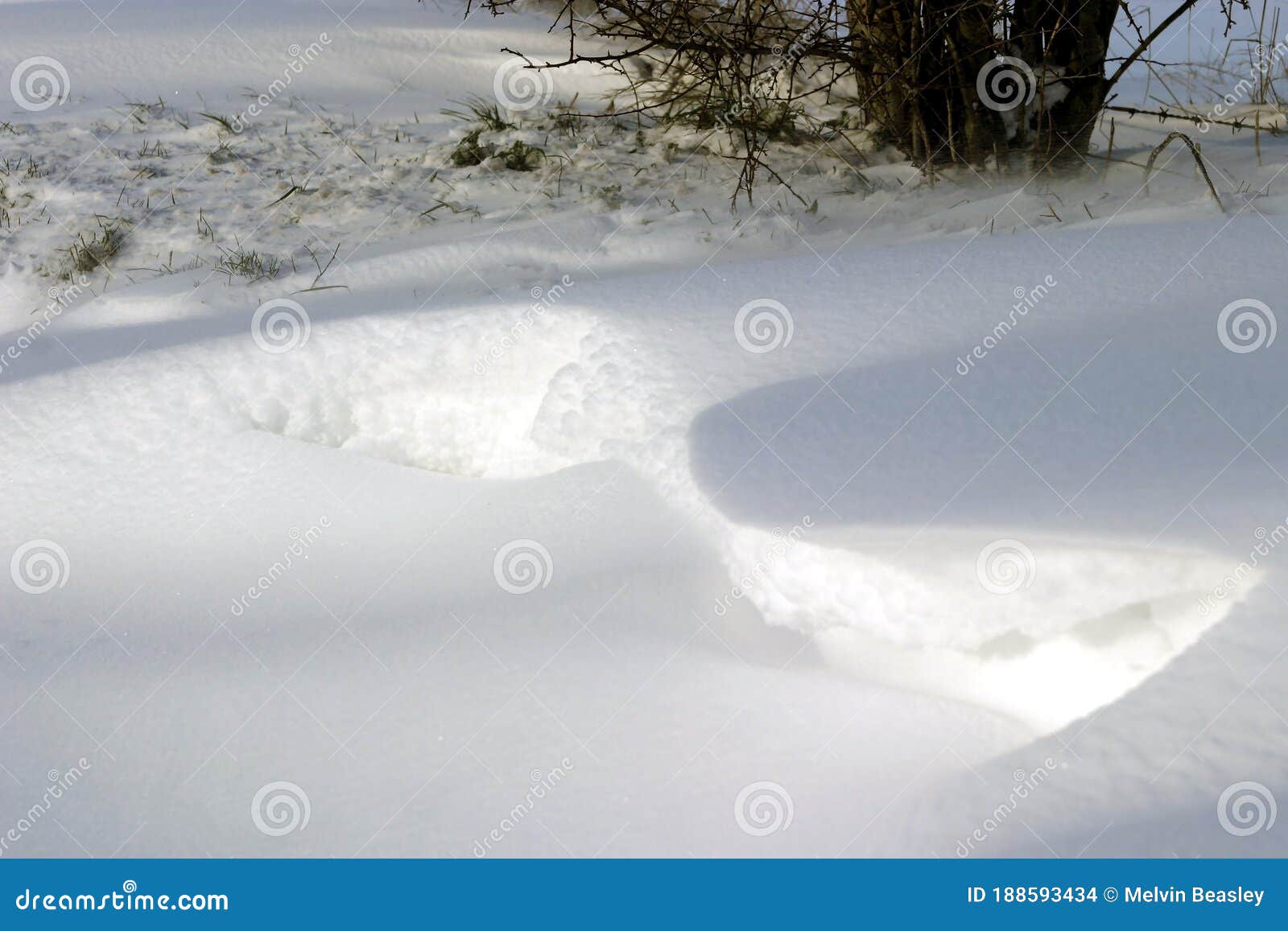 A Snow Drift at the Side of the Road. Stock Photo - Image of snow ...
