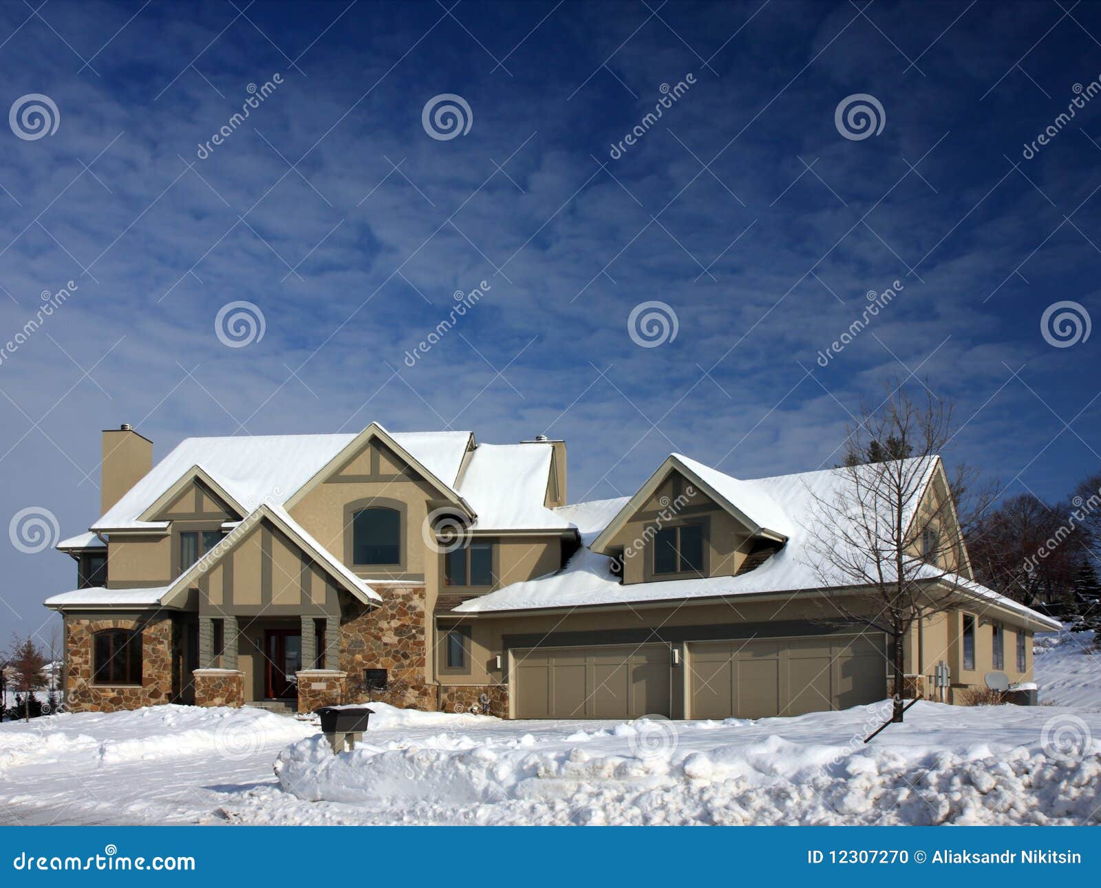 Snow on driveway stock photo. Image of home, building - 12307270