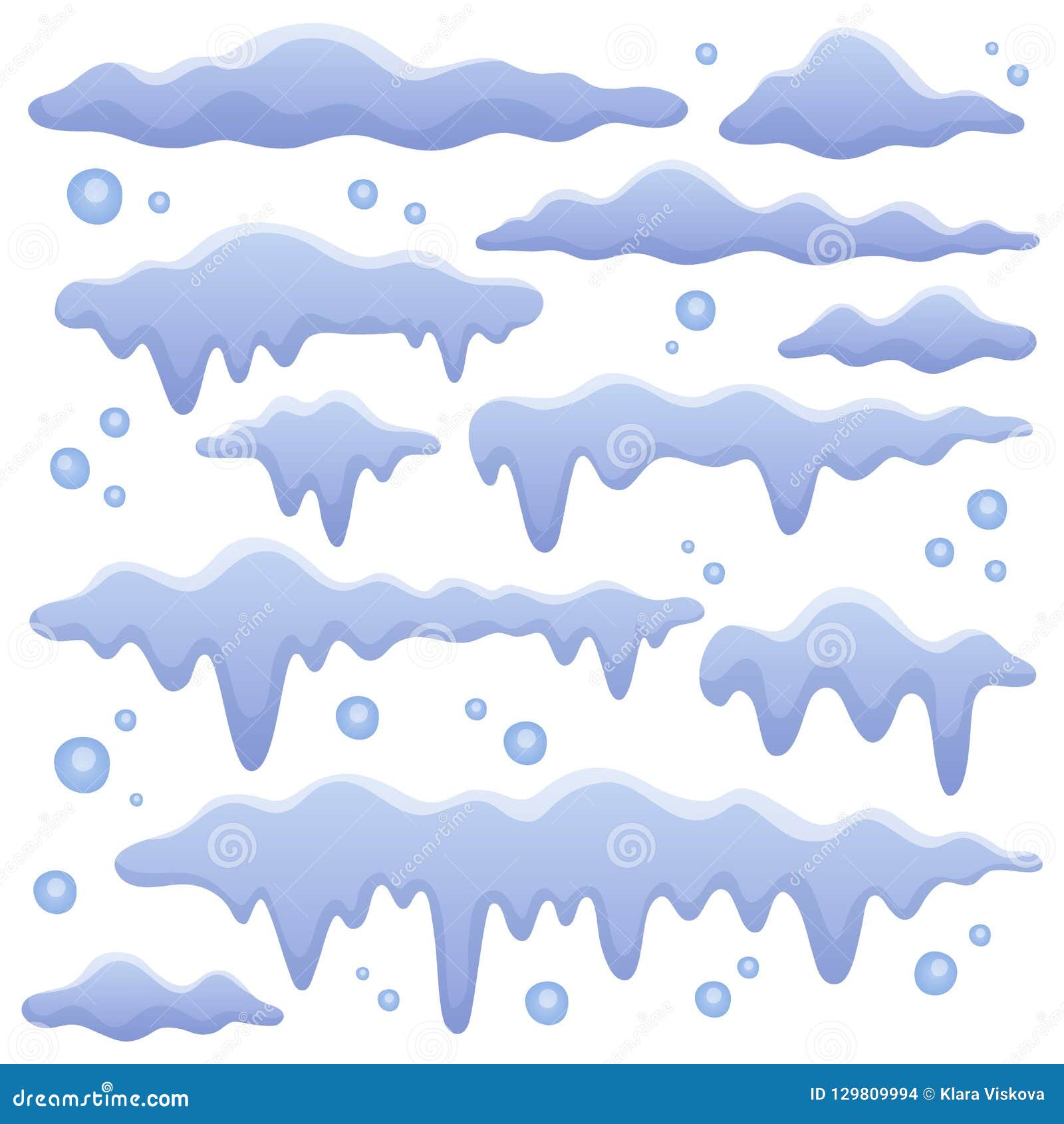 Snow elements theme set 2 stock vector. Illustration of snowfall ...