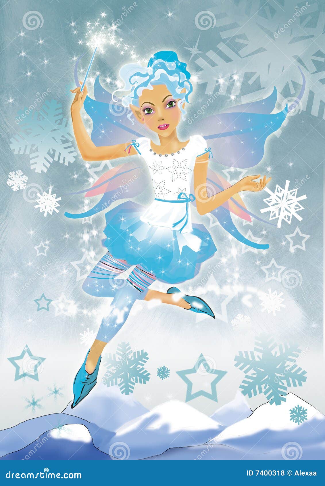 Snow elf girl stock illustration. Illustration of hair - 7400318