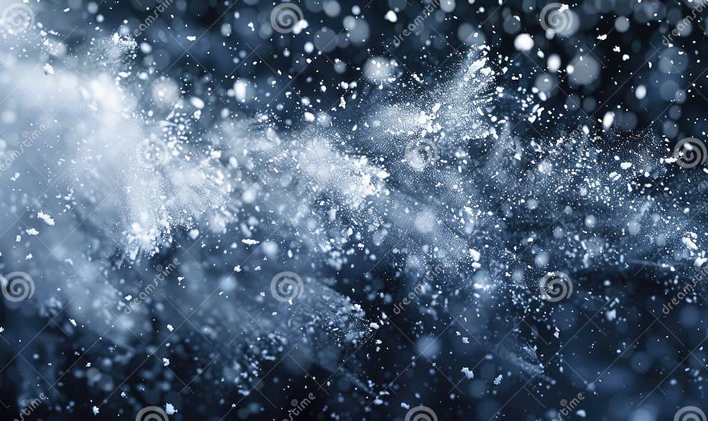 Snow Explosion on Black Background Stock Image - Image of abstract ...