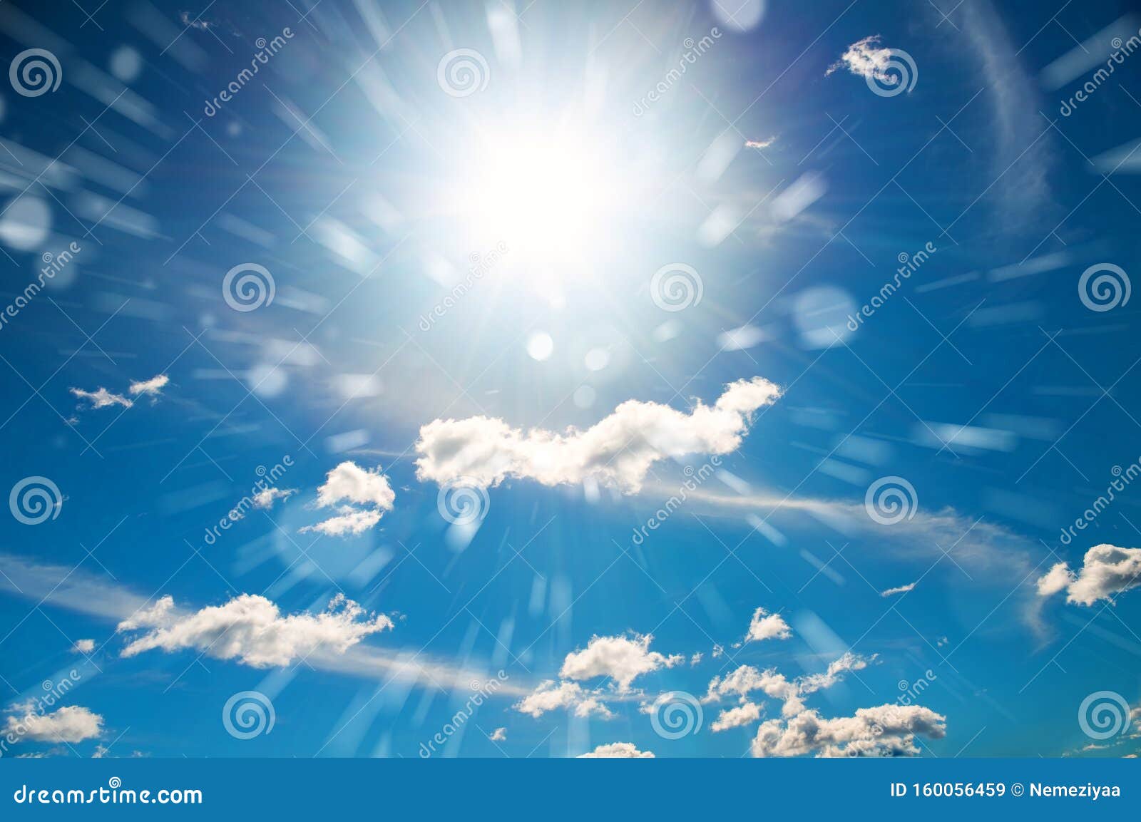 Snow Fall in a Bright Blue Sky Stock Image - Image of shine, star ...