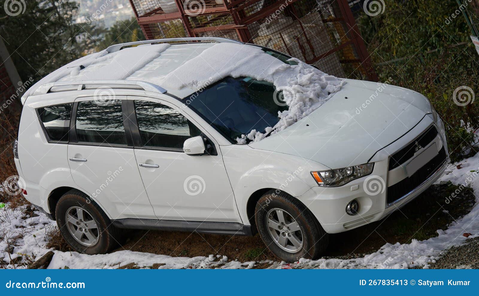 Snow Fall Image Snow on Car Stock Image - Image of snowflake ...