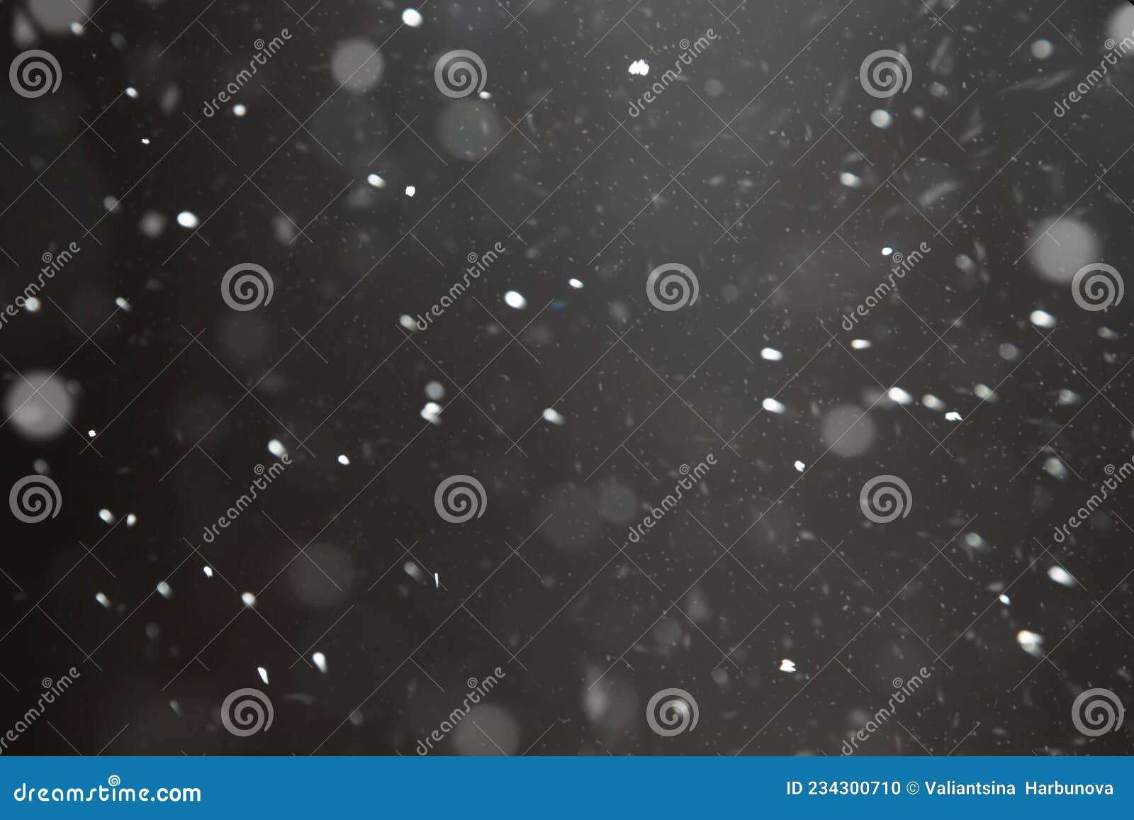 Snow is Falling Against a Dark Sky in the Light. Night Blizzard Cold ...