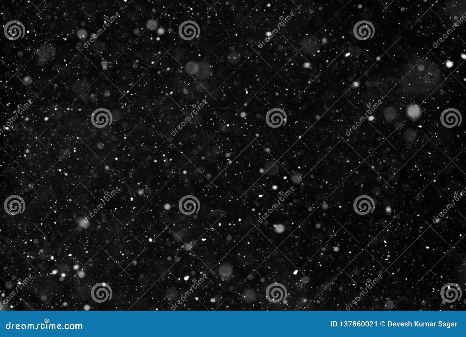 Snow Falling on Black Background Stock Image - Image of design ...