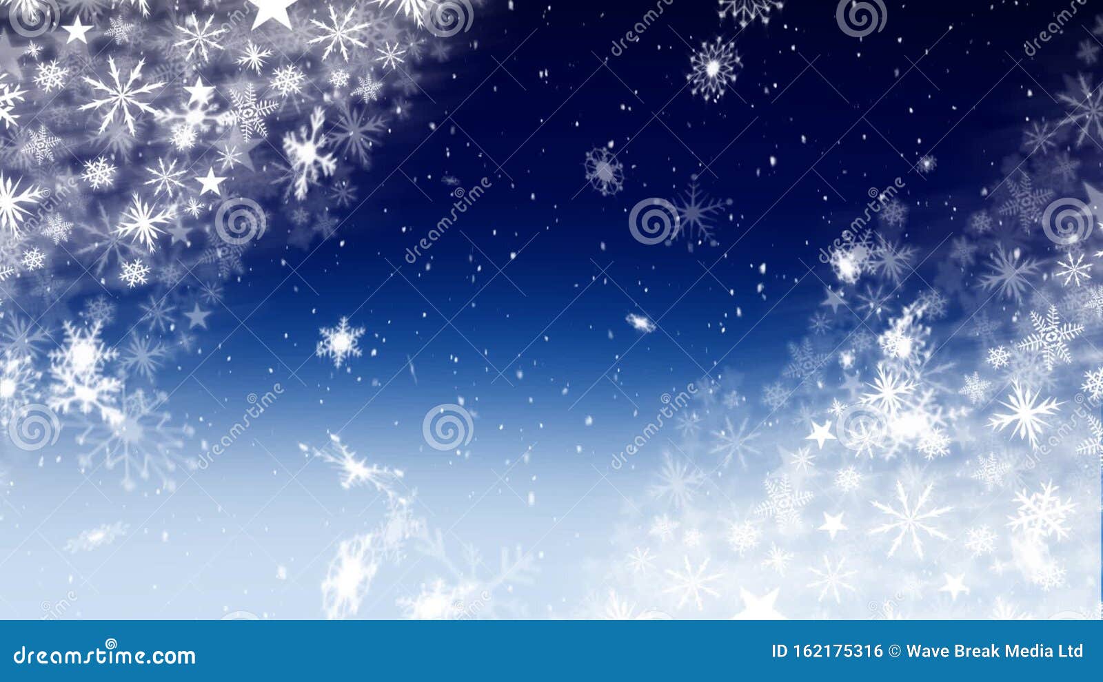 Snow Falling on Blue Background Stock Footage - Video of abstract, idea ...