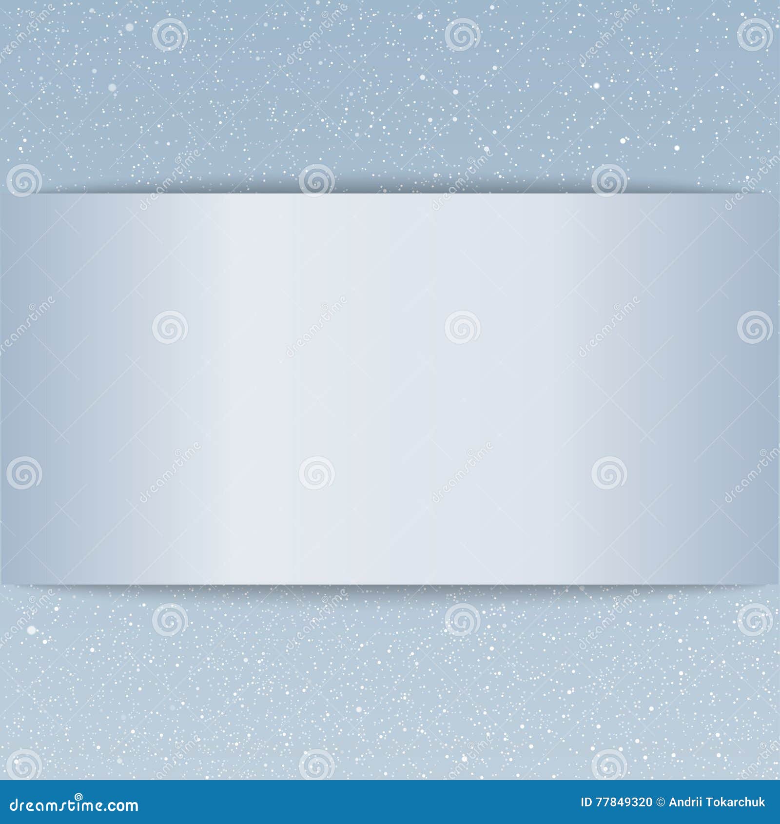Snow Falling on Blue Background. Empty Card. Stock Vector ...
