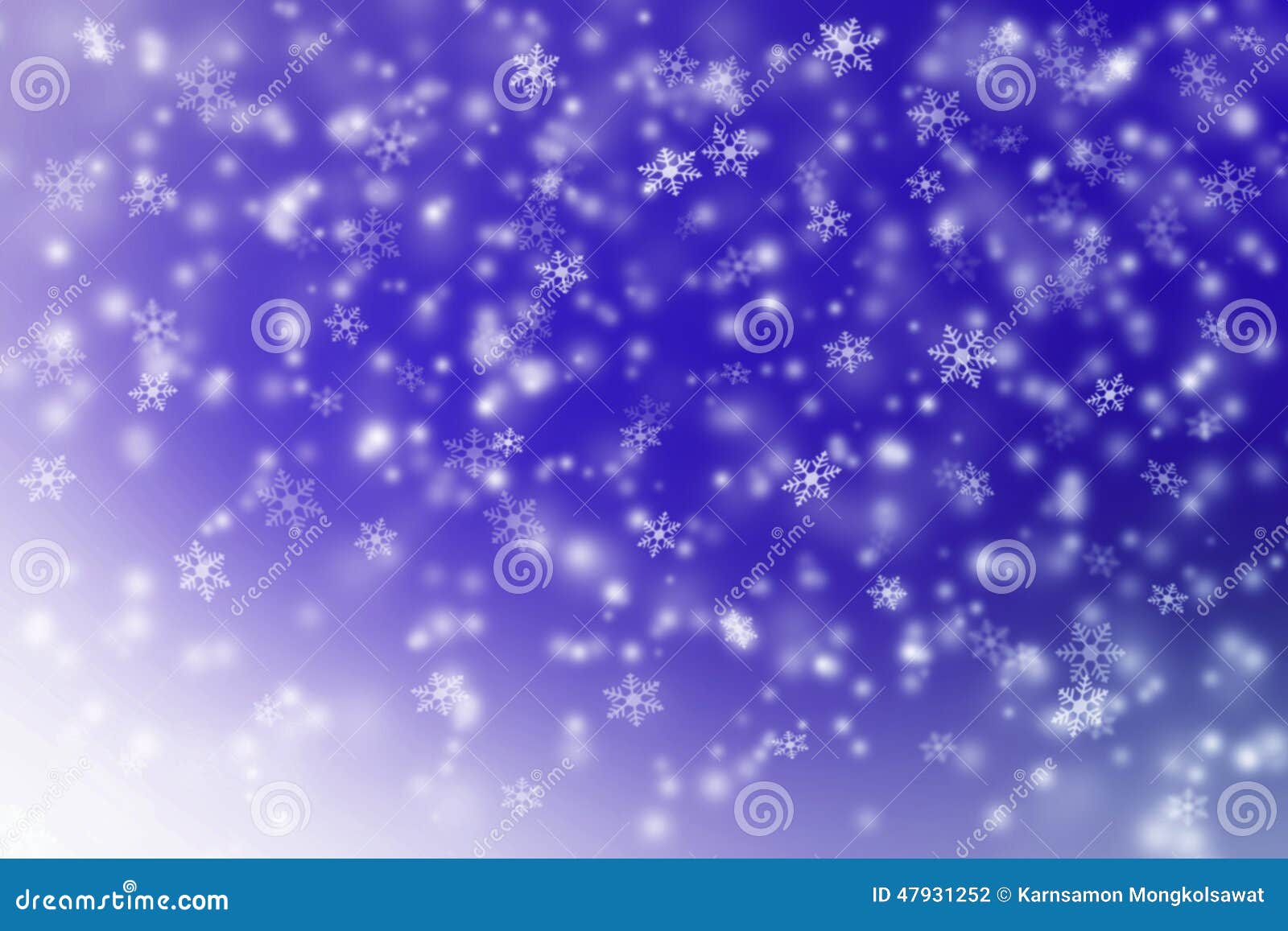 Snow Falling on Blue and White Background Stock Illustration ...