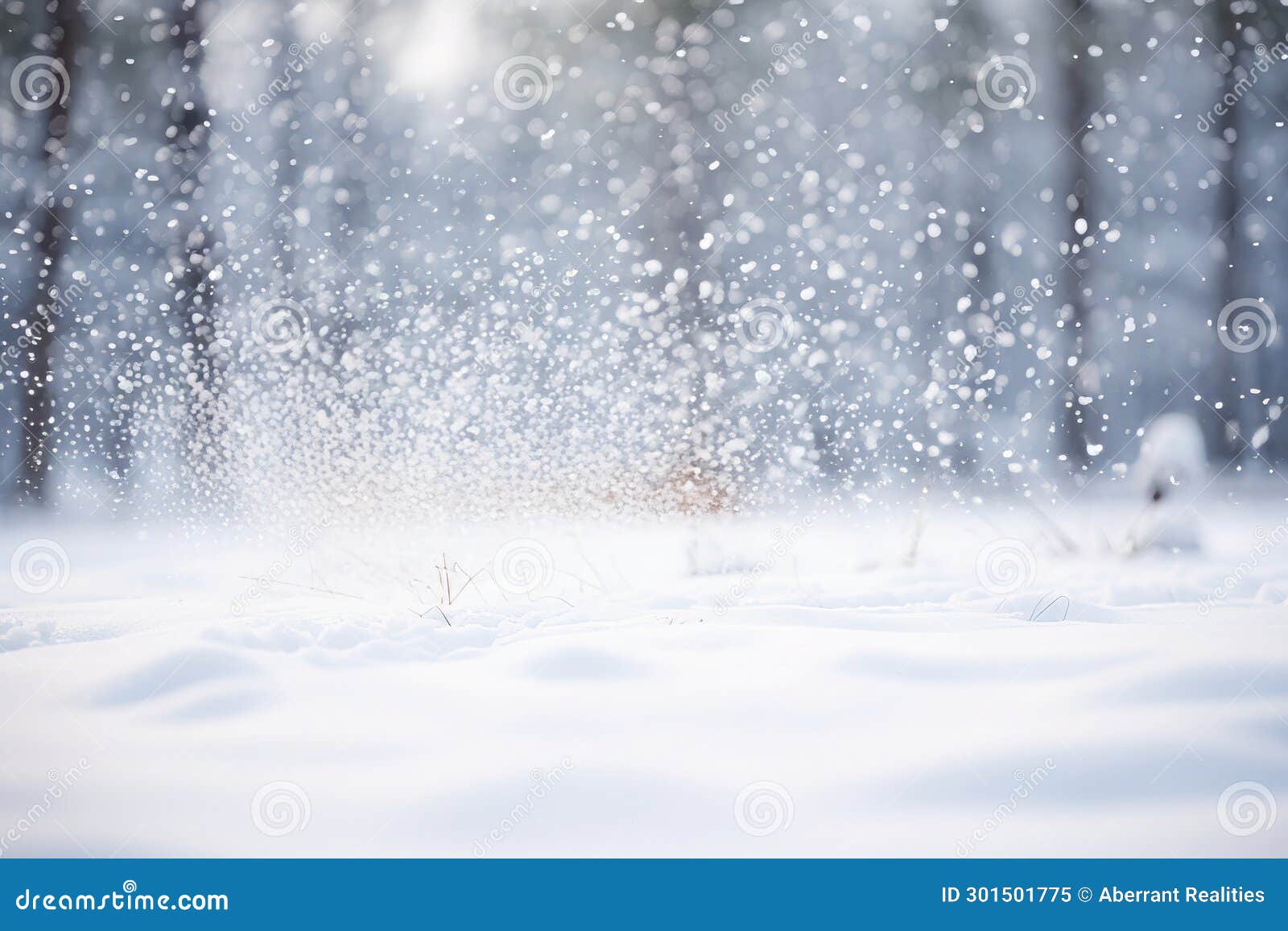 Snow Falling on the Ground in a Forest Stock Illustration ...