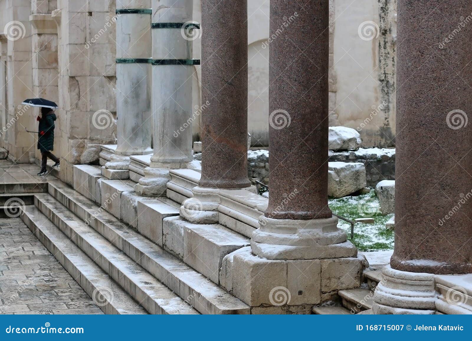 Snow in Split, Croatia stock image. Image of classic - 168715007