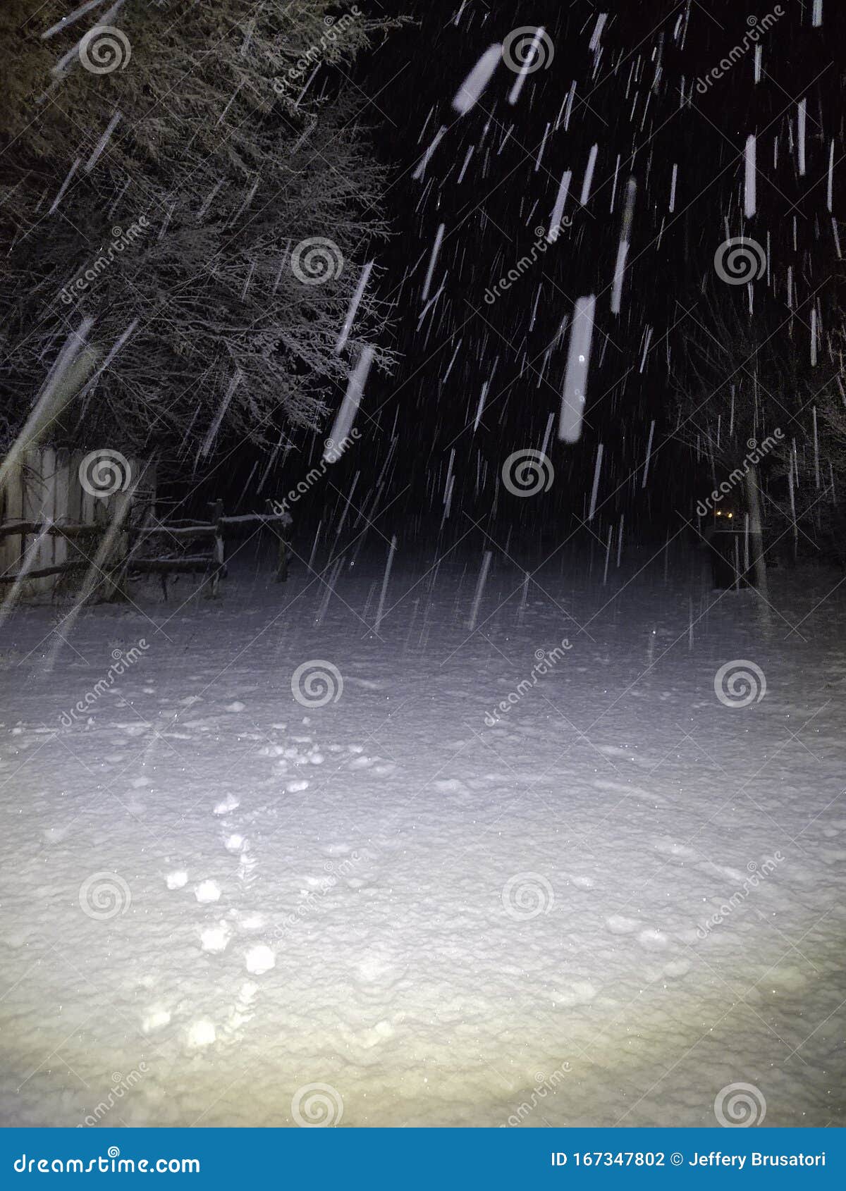 Snow Falling Outside at Night Time Stock Photo - Image of storm, space ...