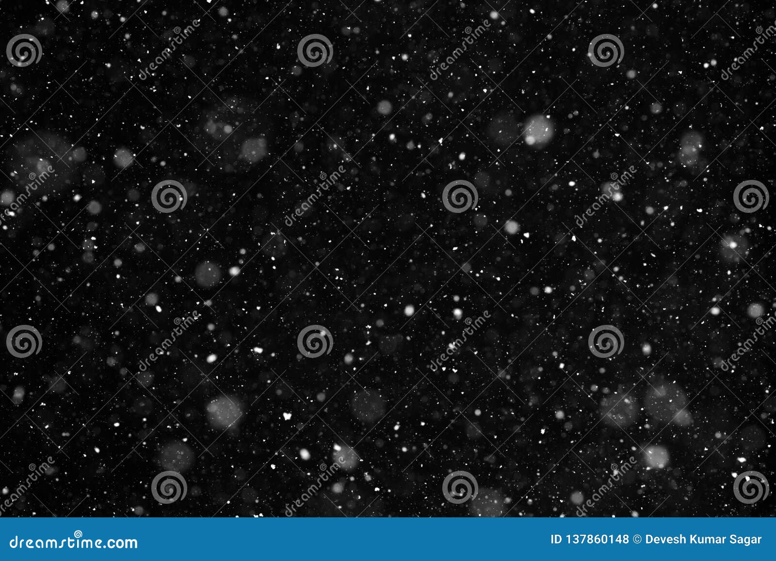 Snow Falling on Black Background Stock Photo - Image of night, design ...