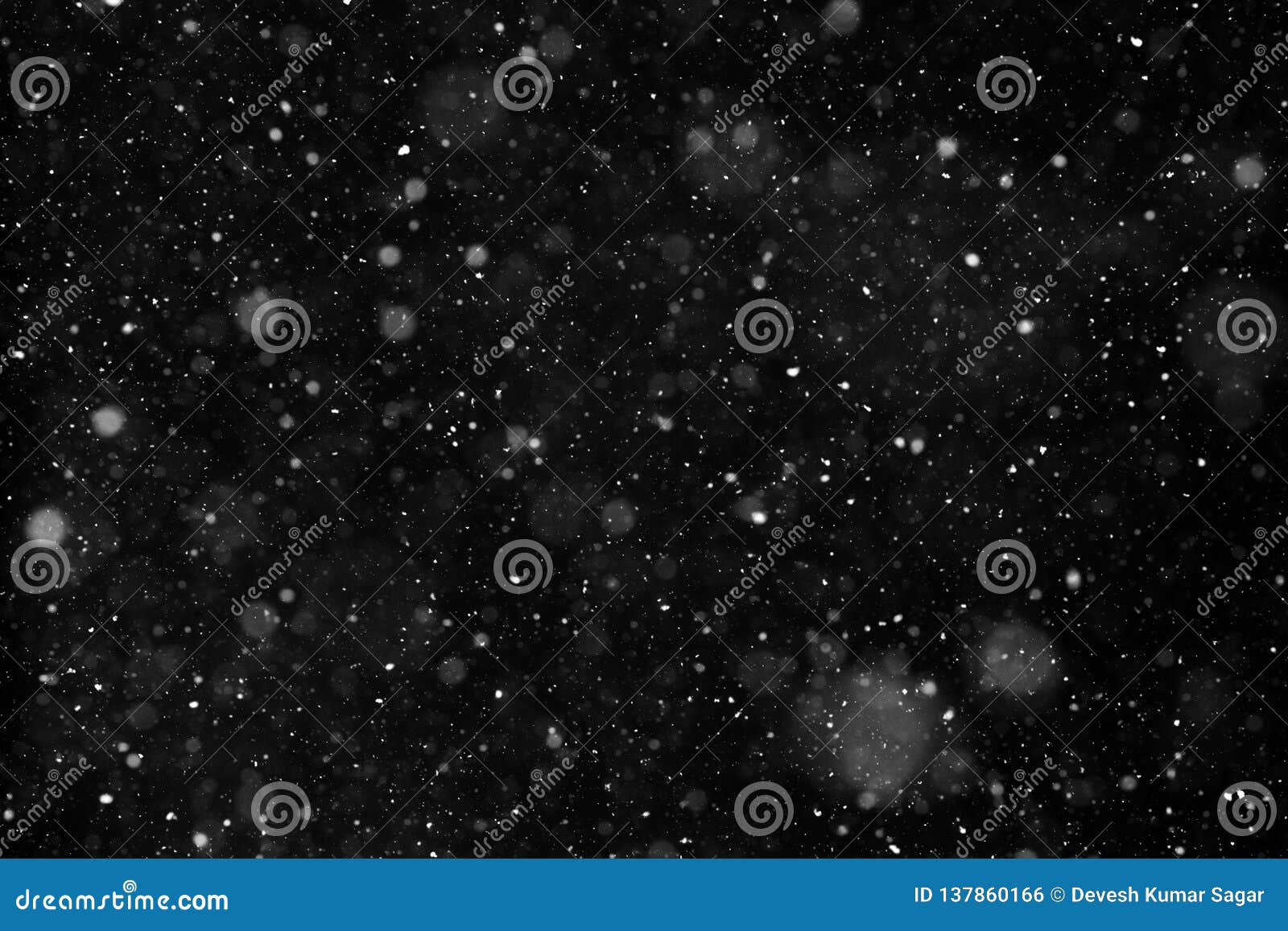 Snow Falling on Black Background Stock Photo - Image of pattern, motion ...
