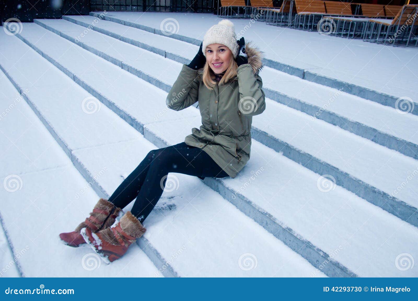 Snow falling stock photo. Image of watching, outside - 42293730