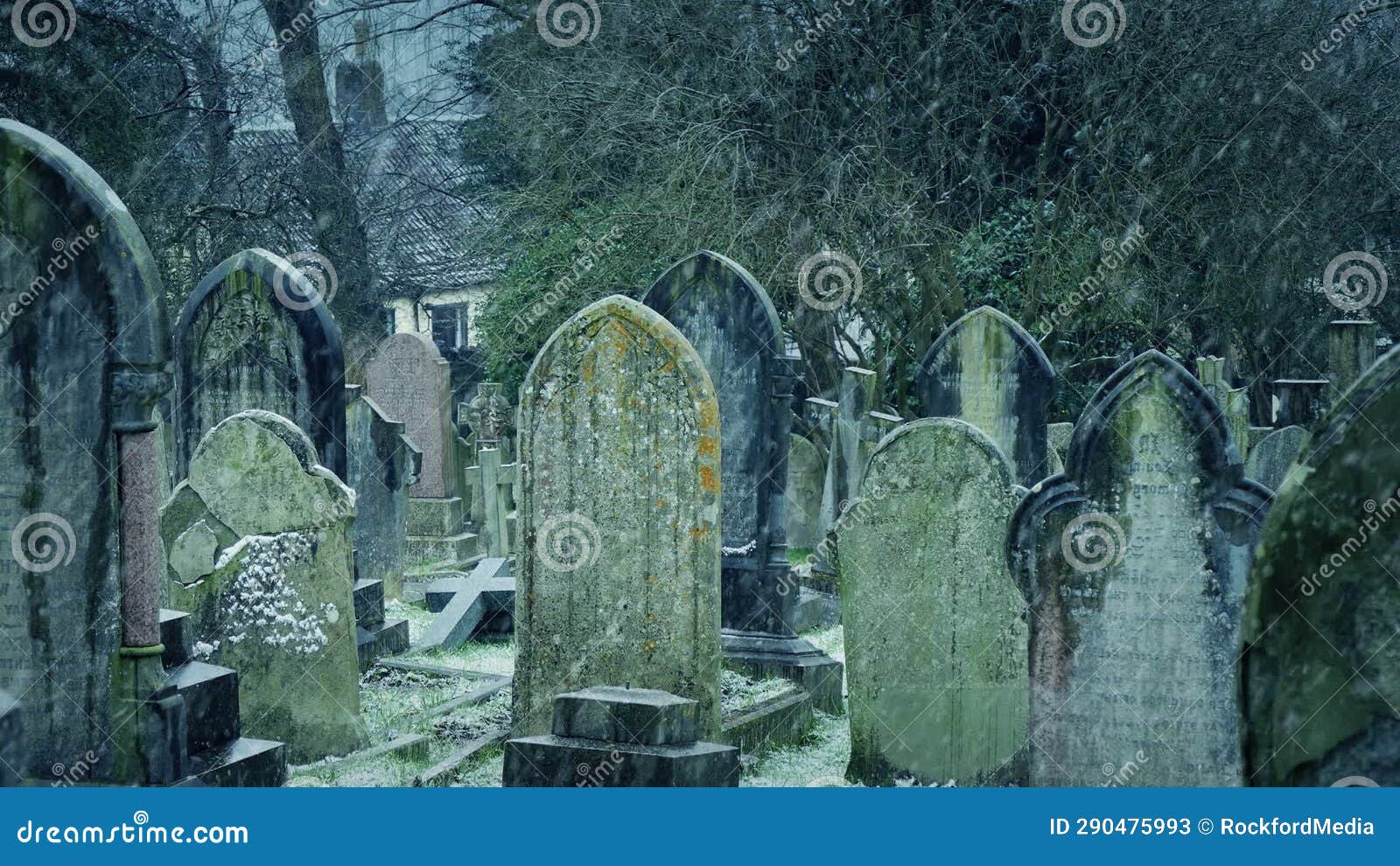 Snow Falls on Old Country Graveyard Stock Video - Video of snowfall ...
