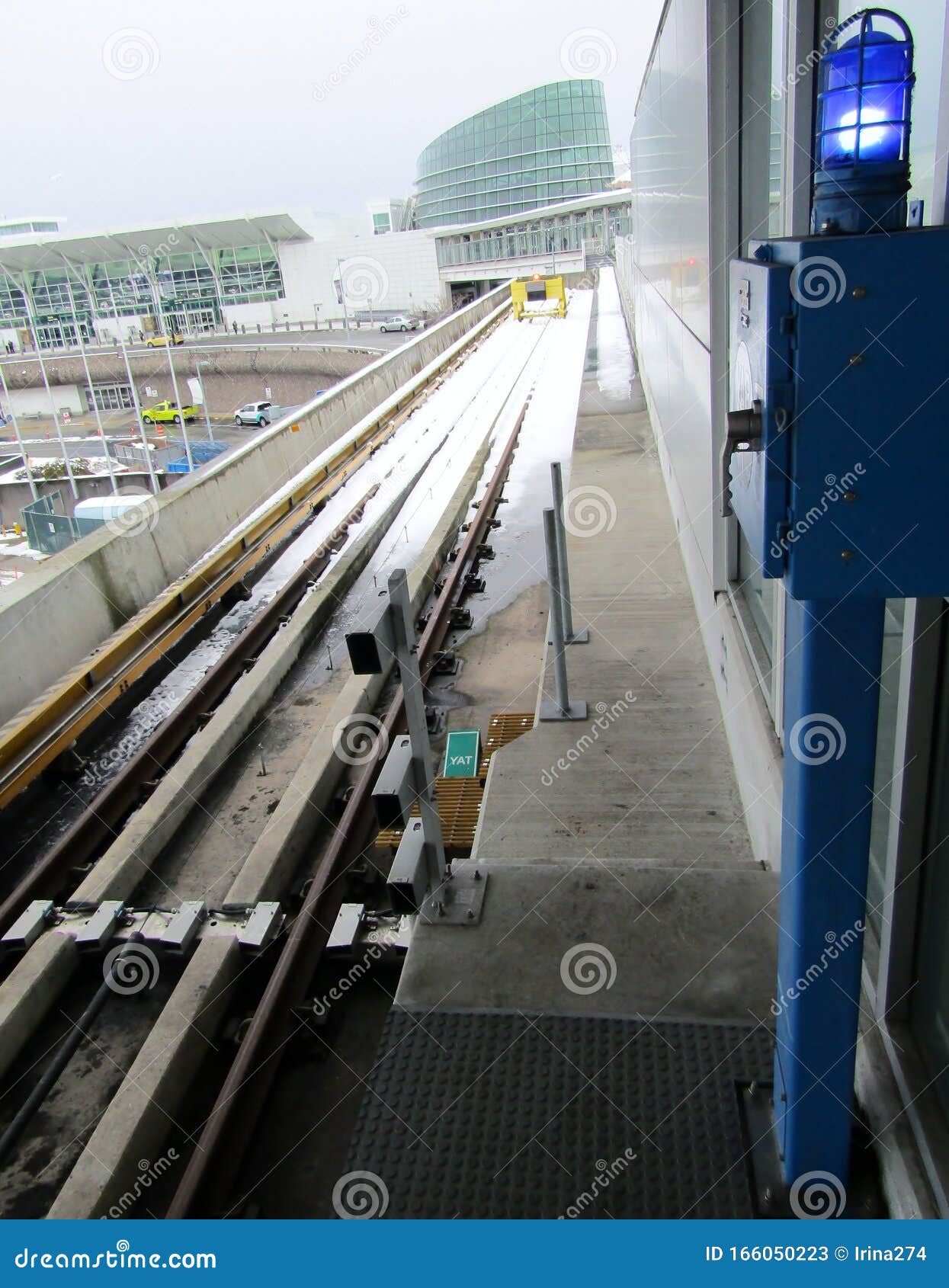 Snow Falls on the SkyTrain Track Stock Image - Image of canada, street ...