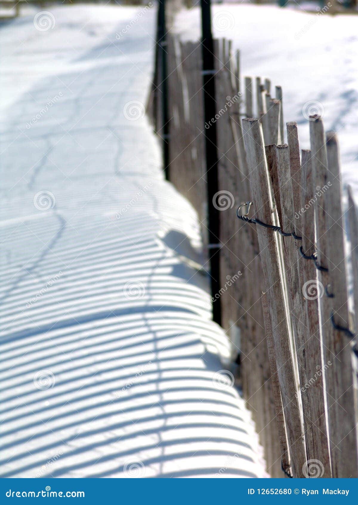 Snow fence stock photo. Image of nature, freeze, outdoors - 12652680