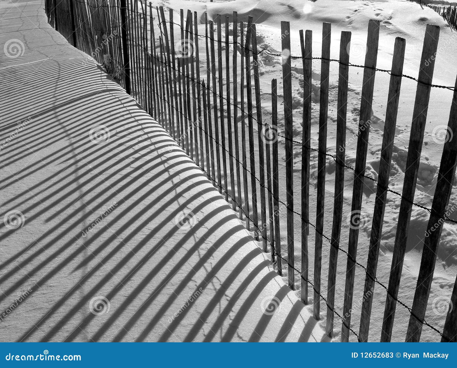 Snow fence stock image. Image of clouds, environment - 12652683